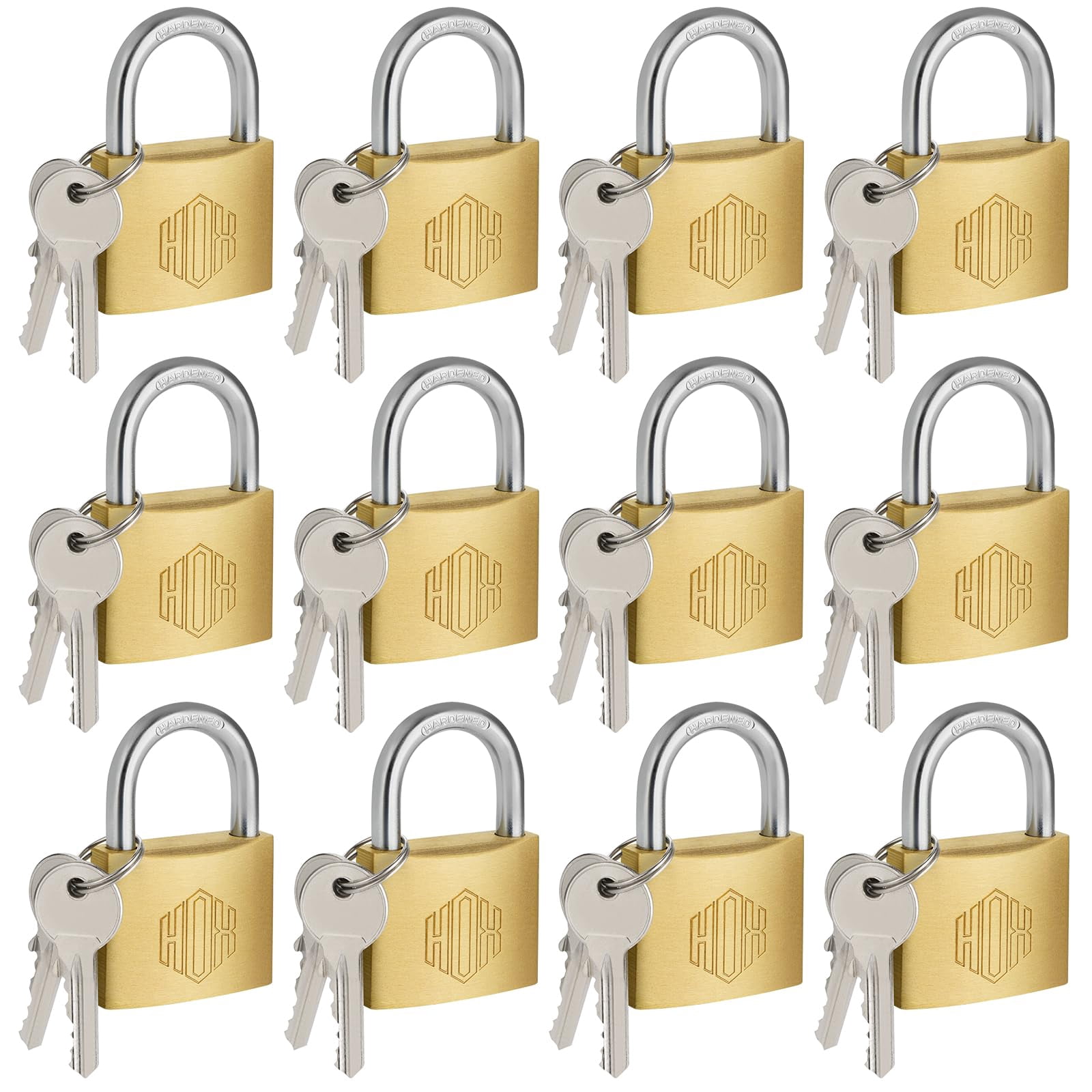 HOX Solid Brass Keyed Different Padlock with 1-9/16-Inch Wide Body ...