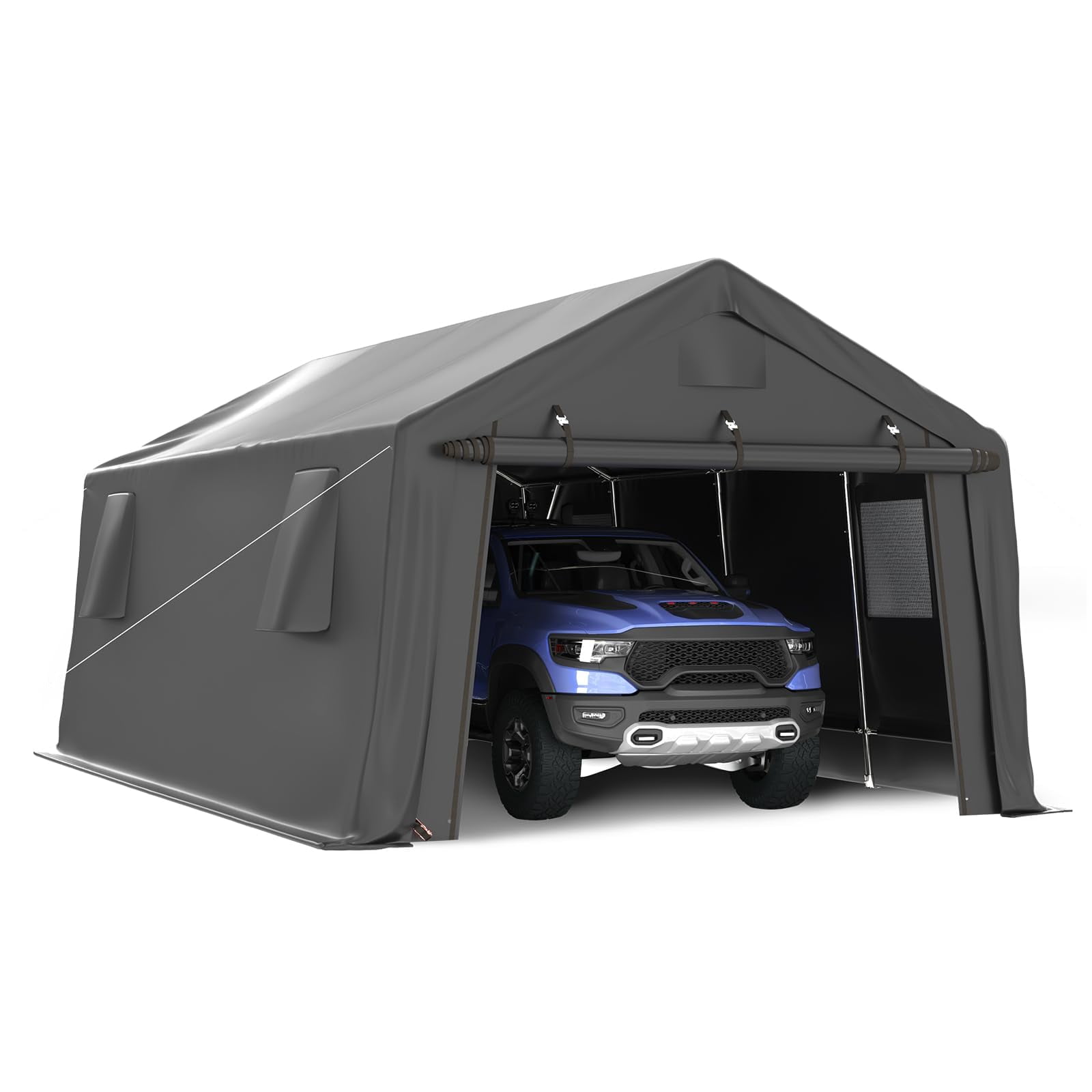 HOYOA Carport 10'×15' Heavy Duty, Car Canopy Portable Outdoor Garage ...