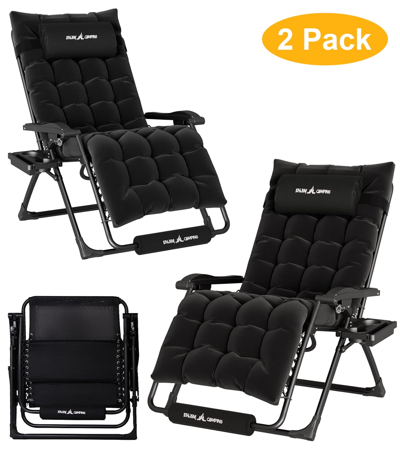 HOYOA Oversized Zero Gravity Chair Set of 2, 29IN XL Lounge Chair with ...