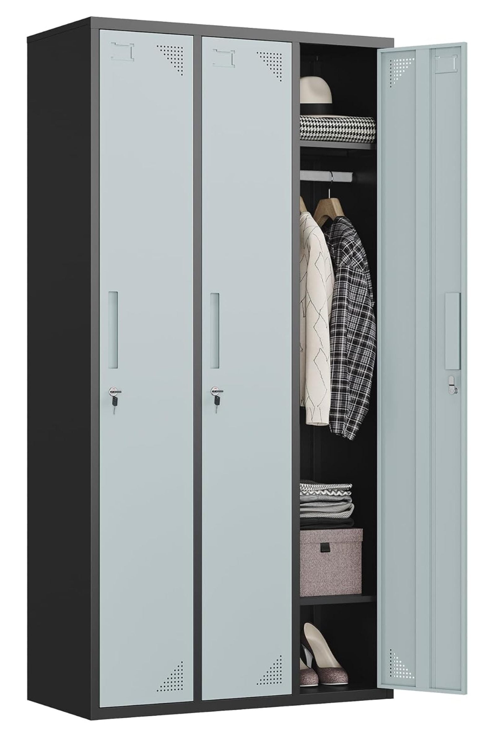 HOYWU Metal Lockers for Employees with Lock, 71" Tall Steel Storage ...