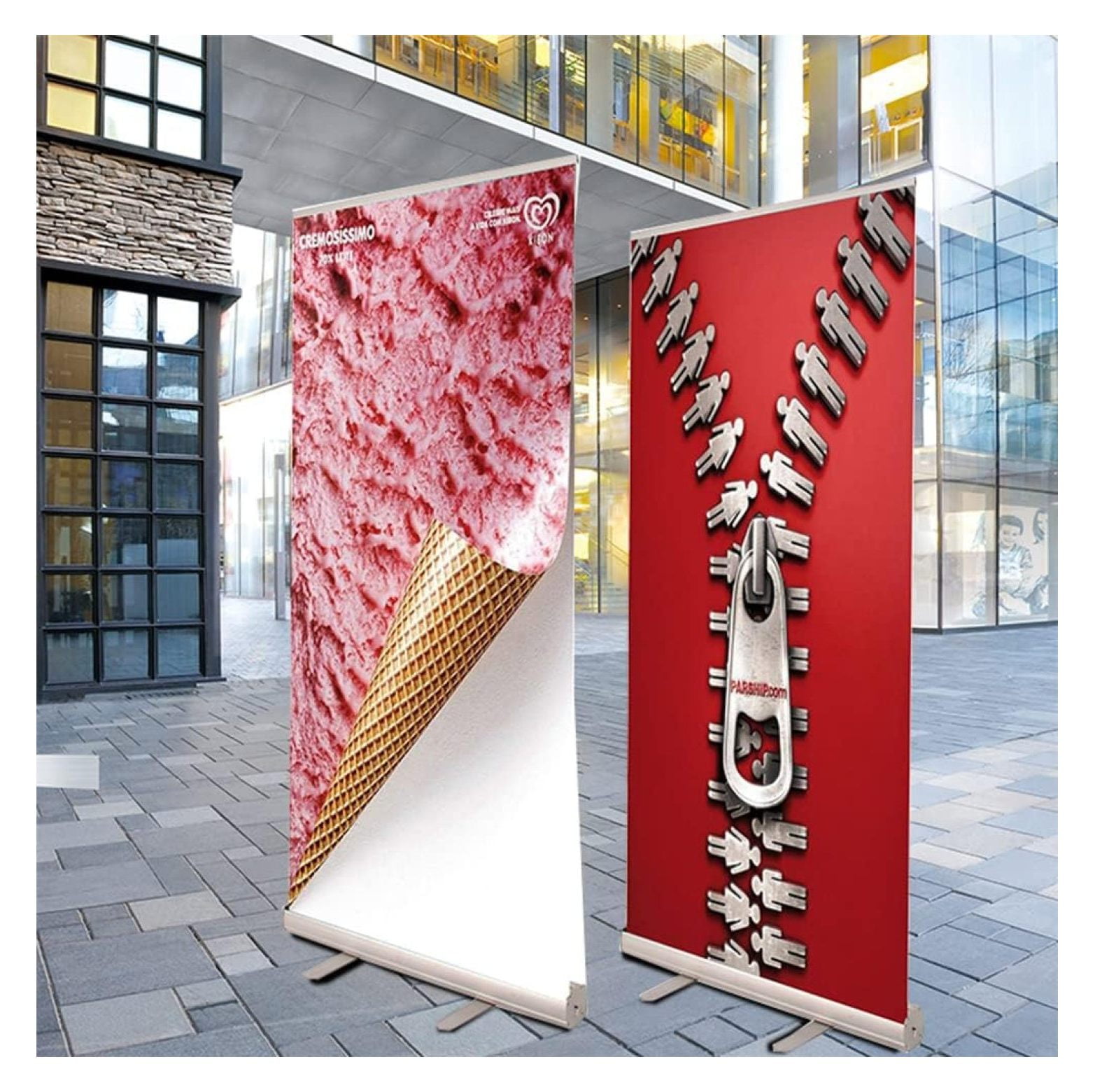 HOYWU USA Retractable Roll Up Banner Stand Display Retractable Roll Up ...