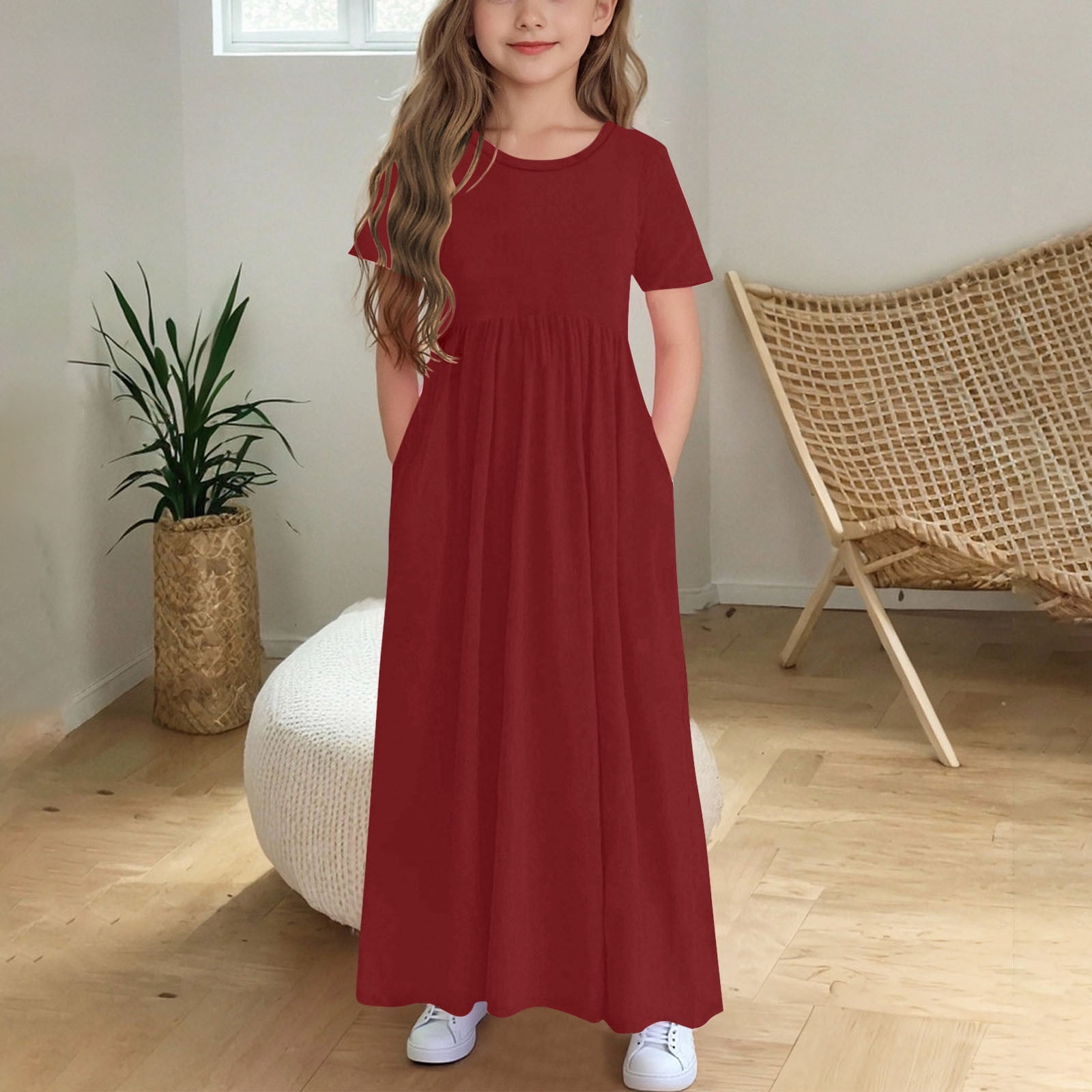 HOZADOIE Flower Girl Dress Hepburn Style Polka Dot Print Fashionable ...