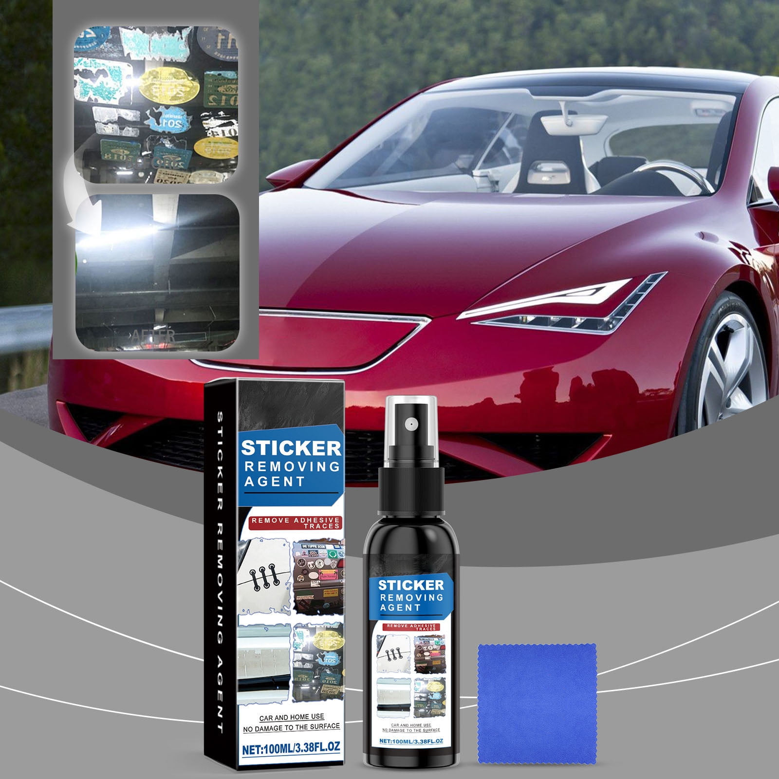 HOZVOMI 100ml Car Adhesive Remover - Effortlessly Strips Stickers ...