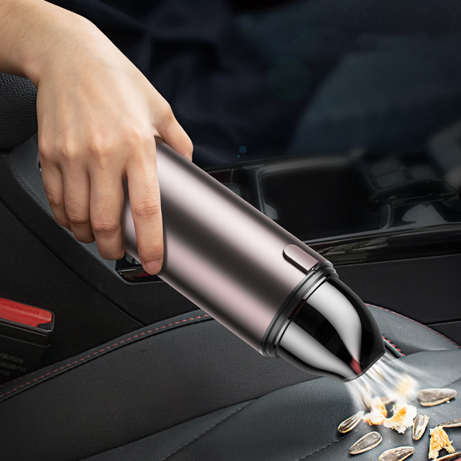 HOZVOMI 64W High-Power Car Vacuum Cleaner, Mini Portable Handheld Wireless with LED Light, HEPA ...