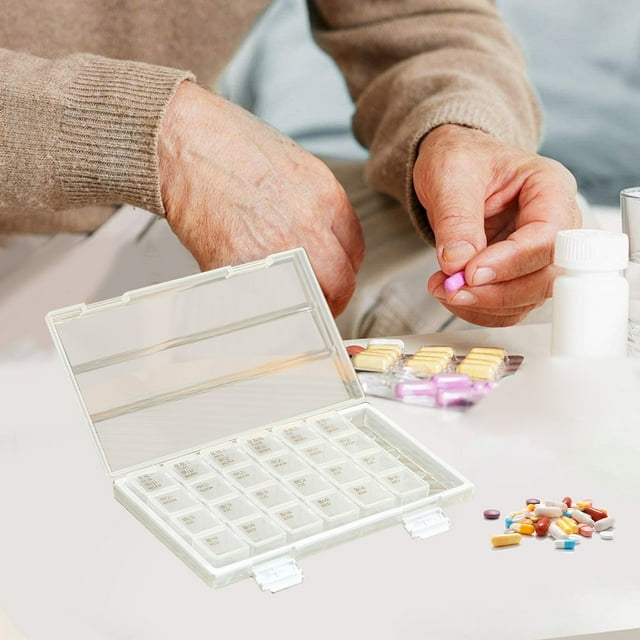 HOZVOMI 7-Day AM/PM Tablet Organizer - Large Pill Box for Vitamins ...