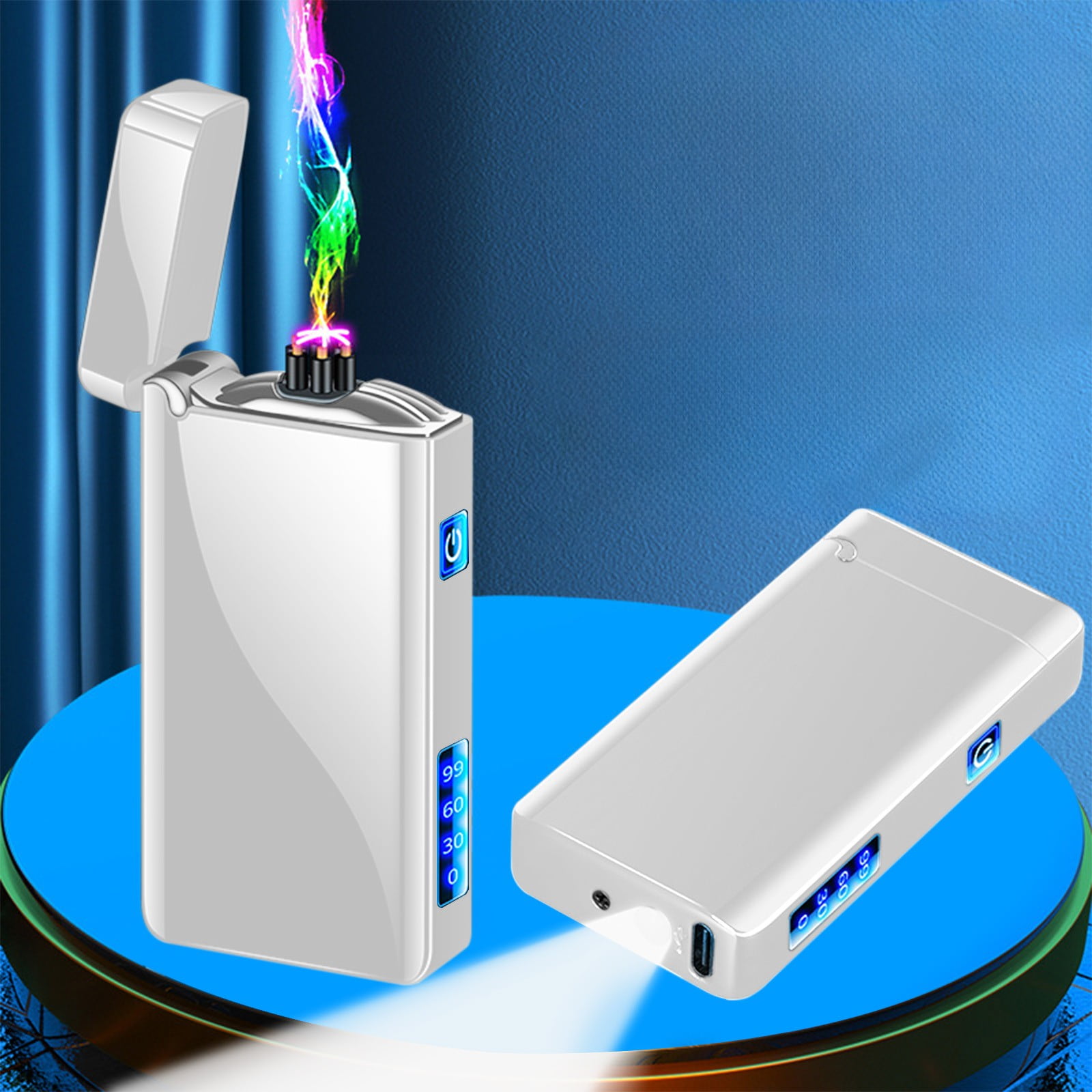 HOZVOMI Alloy Body Windproof LED Lighter with USB Charging, Battery ...