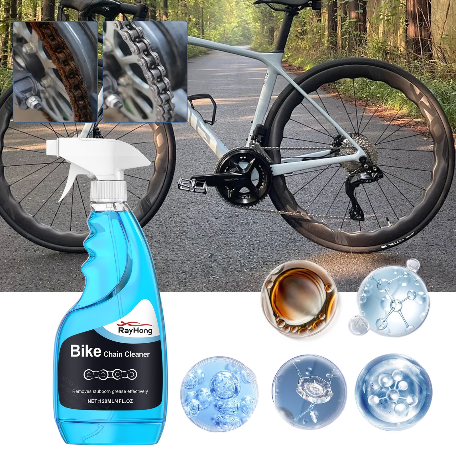 HOZVOMI Bike Chain Cleaner - 120ml Dirt Bike Chain Cleaning Tool with ...