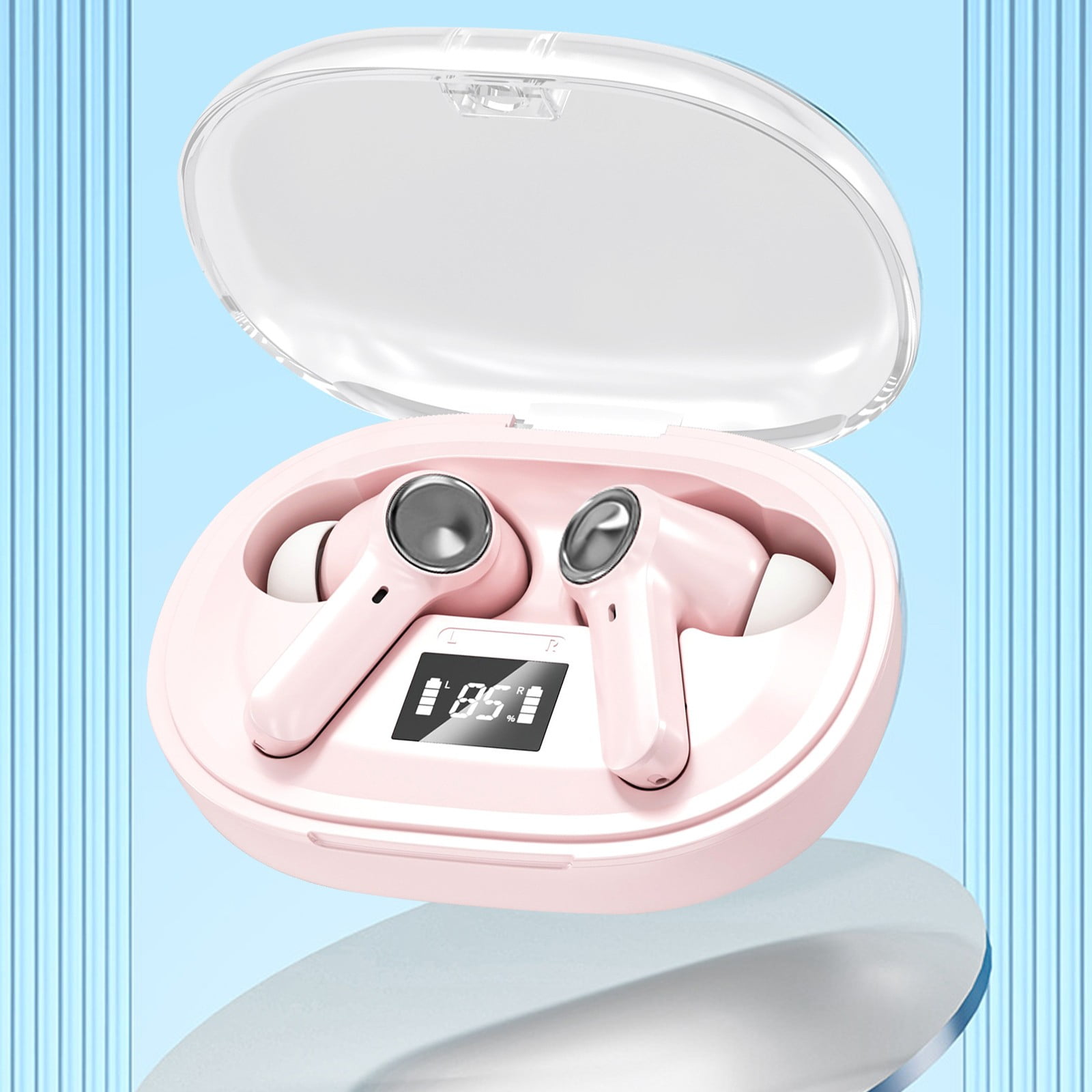 HOZVOMI Bluetooth 5.3 In-Ear Headset with Colorful LED Lights ...