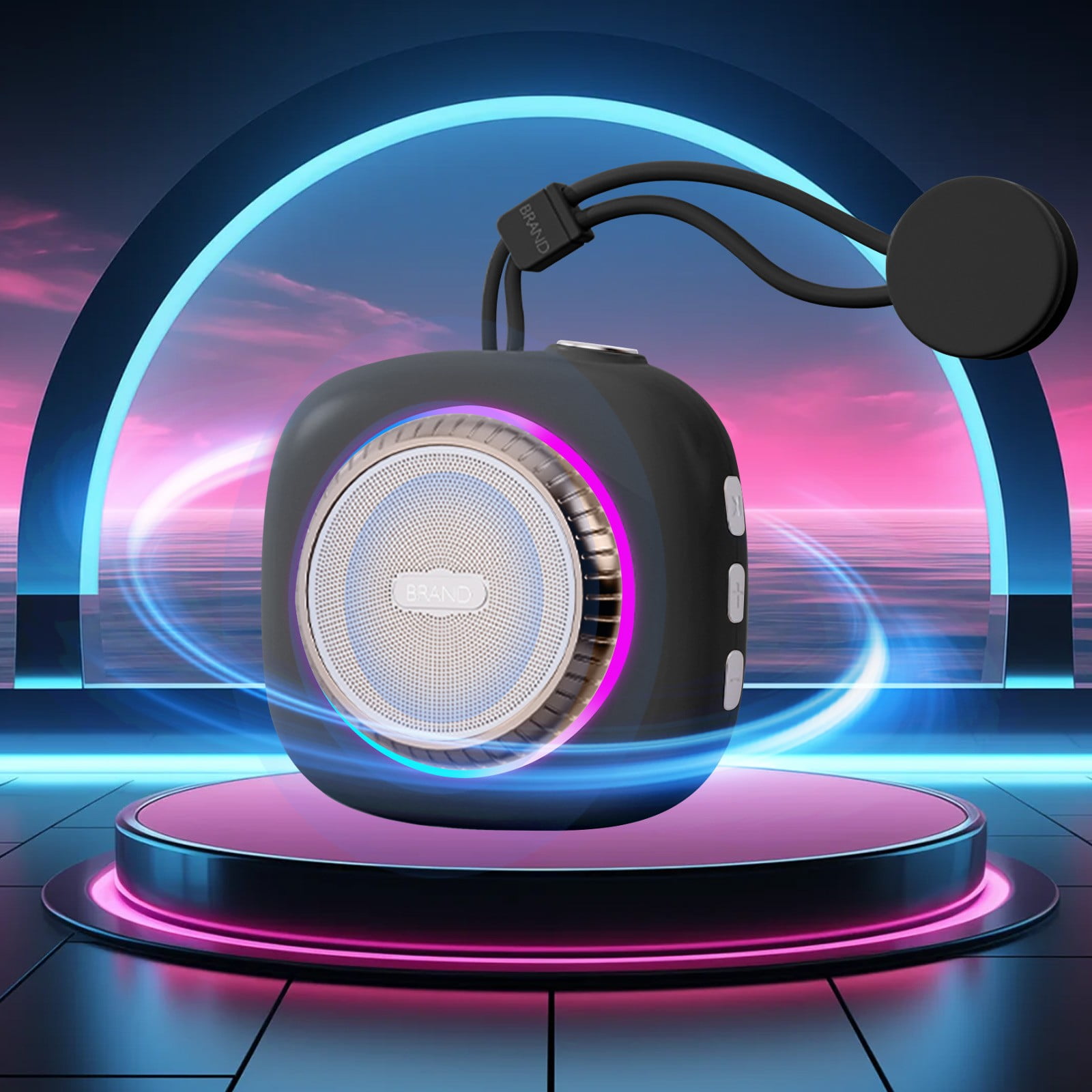 HOZVOMI Bluetooth 5.3 Wireless Audio Mini Camera Speaker with LED ...