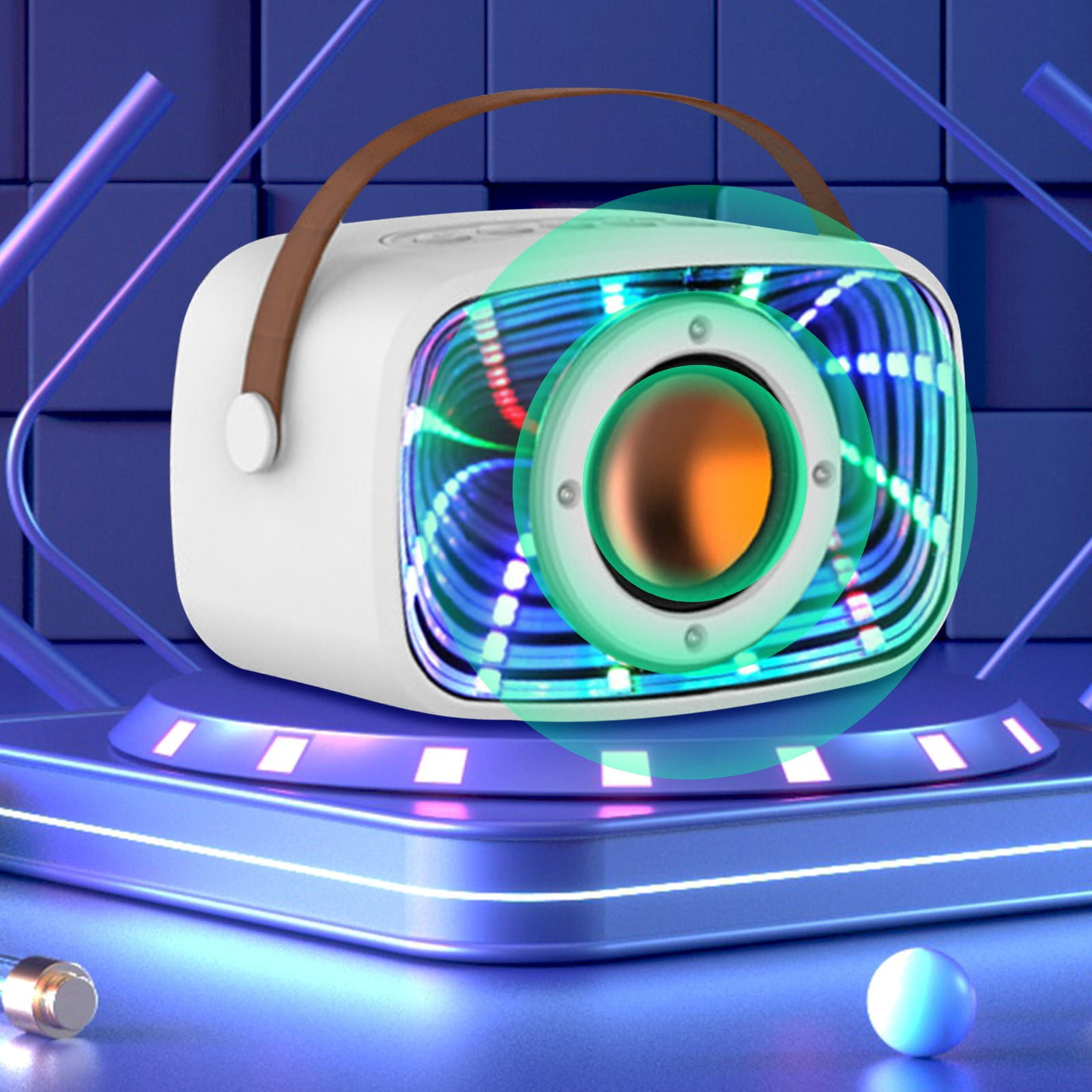 HOZVOMI Bluetooth 5.3 Wireless Audio Speaker with LED Light Effects ...