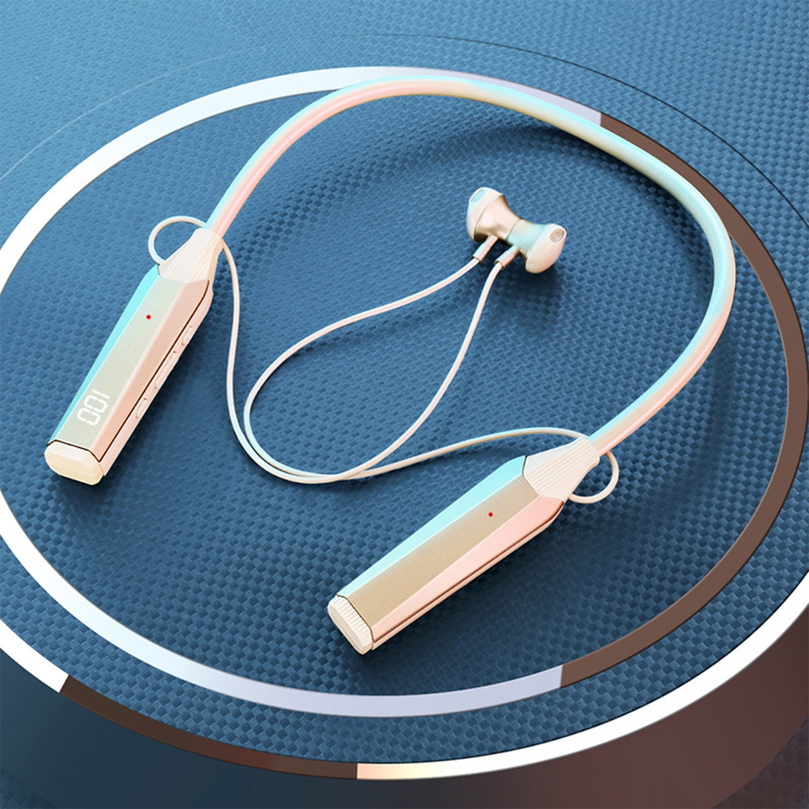 HOZVOMI Bluetooth 5.4 Neck Mounted Earphones with LED Digital Display ...