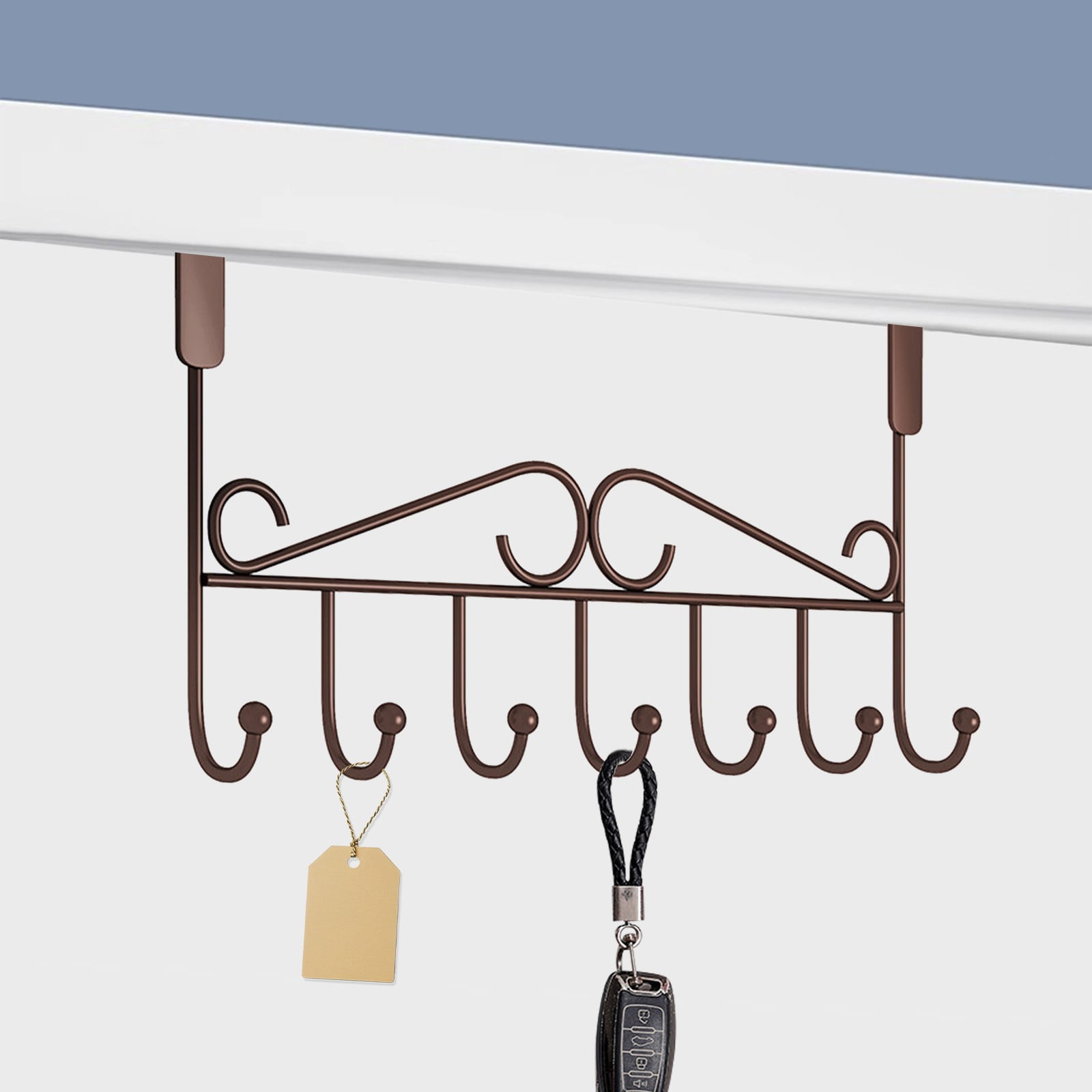 HOZVOMI Brown Iron Door Hooks Behind The Door Hanging Rack Shelves - No ...