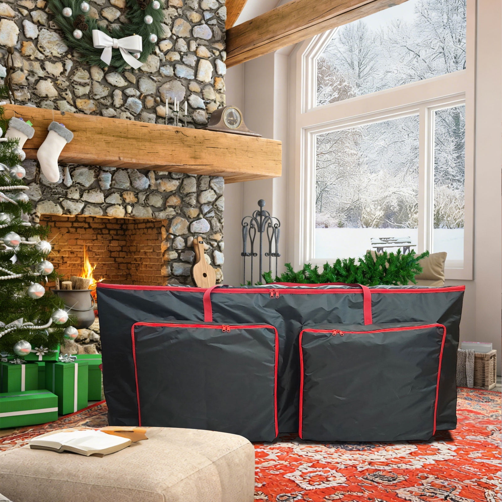 HOZVOMI Christmas Tree Storage Bag Cover Large Capacity Organize Tools ...