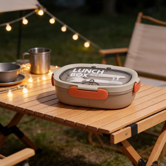 HOZVOMI Clamshell Lunch Box with Multi-compartments Leakproof Design ...
