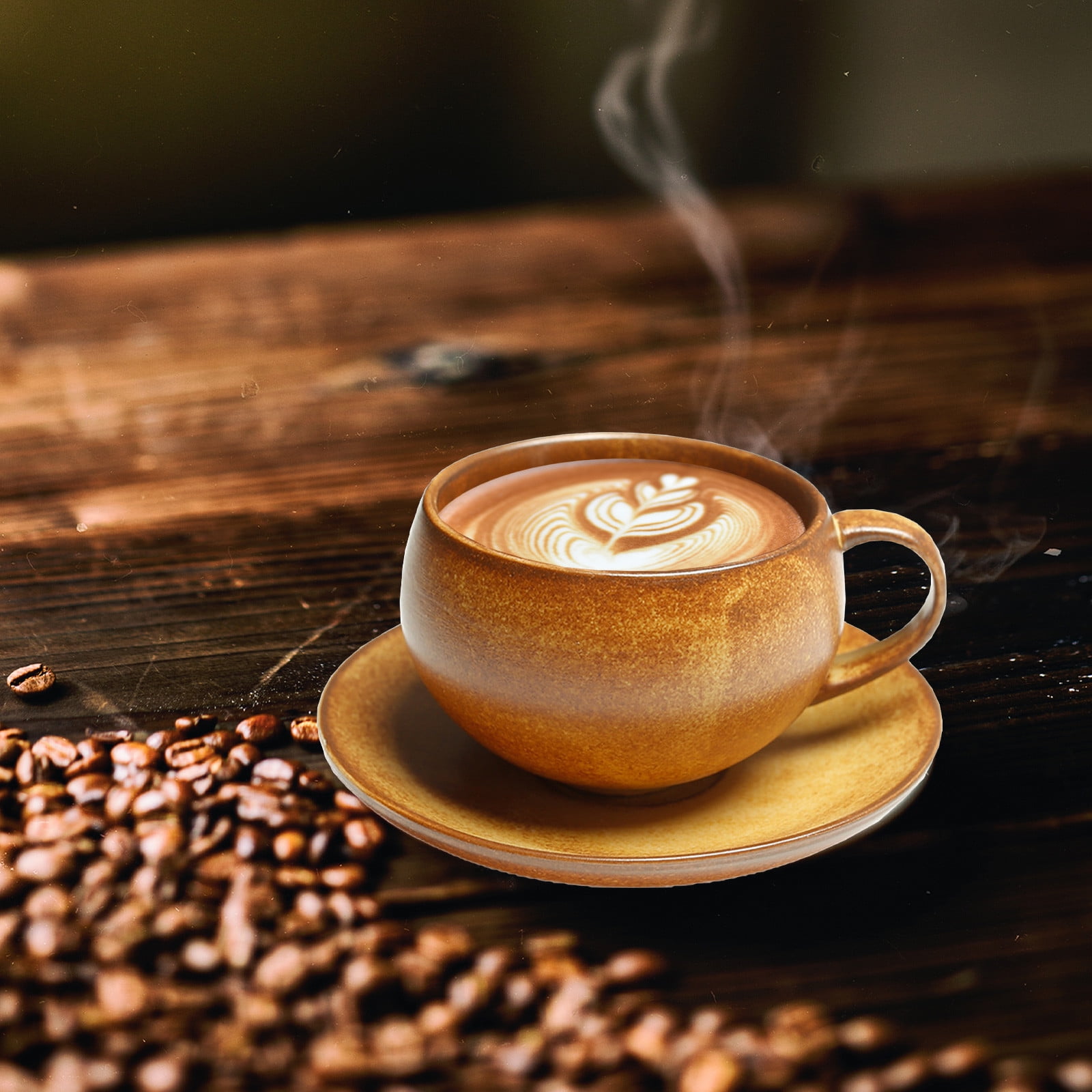 HOZVOMI Coffee Cups Plates Heat Proof Breakfast Cups High Appearance ...