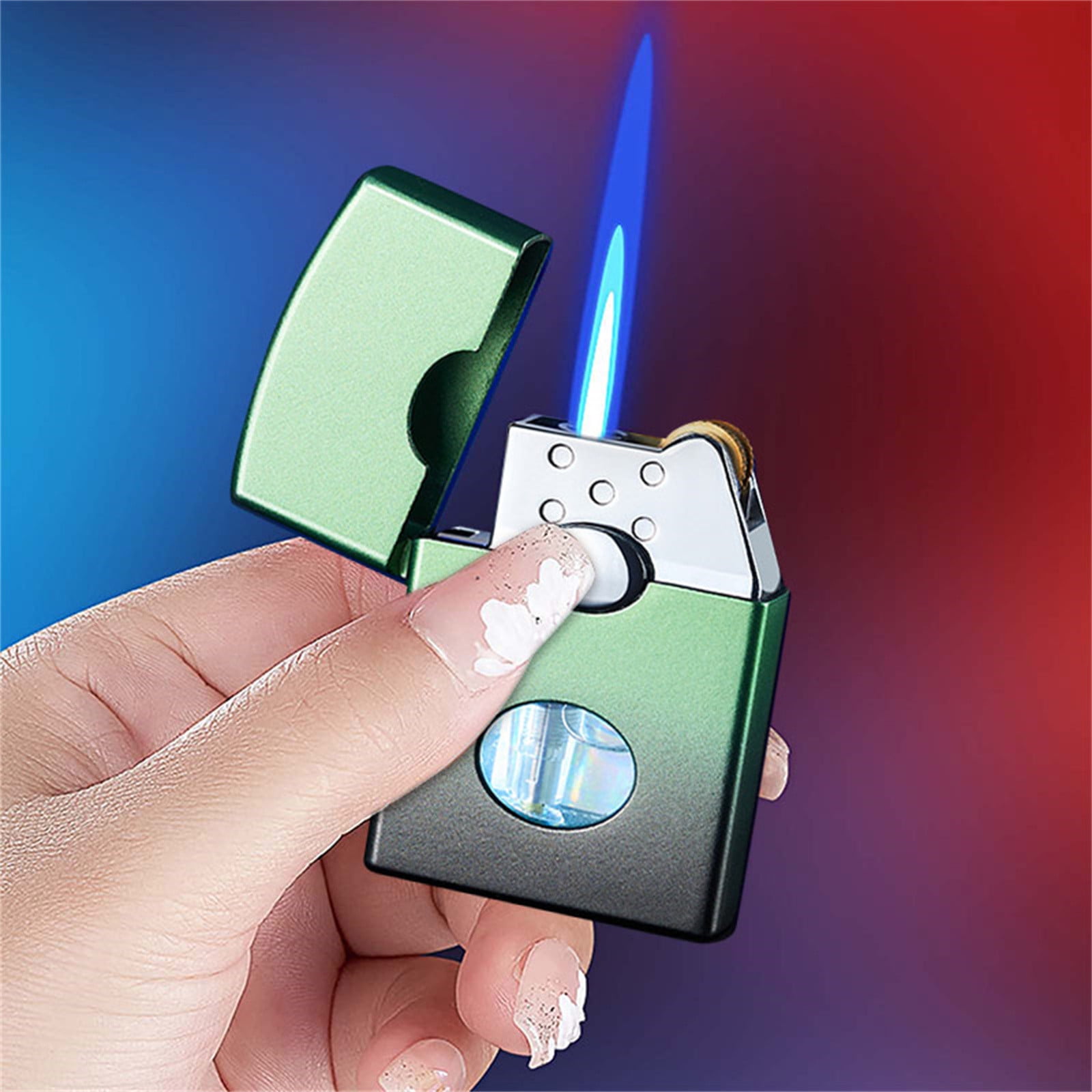 HOZVOMI Dual Flame Windproof Butane Torch Lighter with Visible Fuel ...