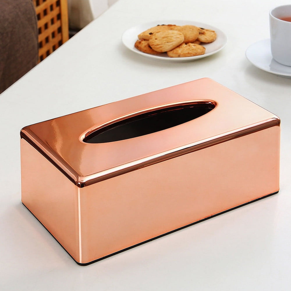 HOZVOMI Electroplated Gold Tissue Box | Stylish Plastic Desktop ...