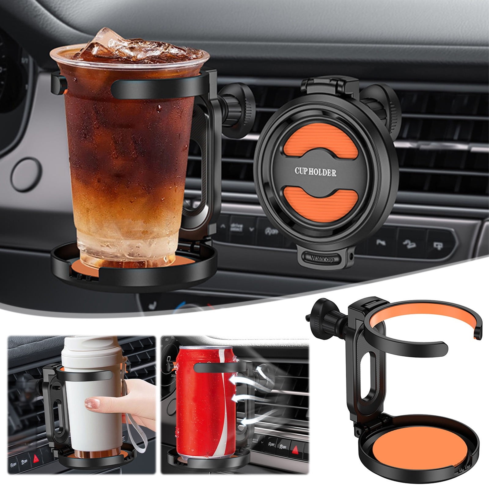 HOZVOMI Expandable Car Cup Holder with Foldable Design, Universal ...