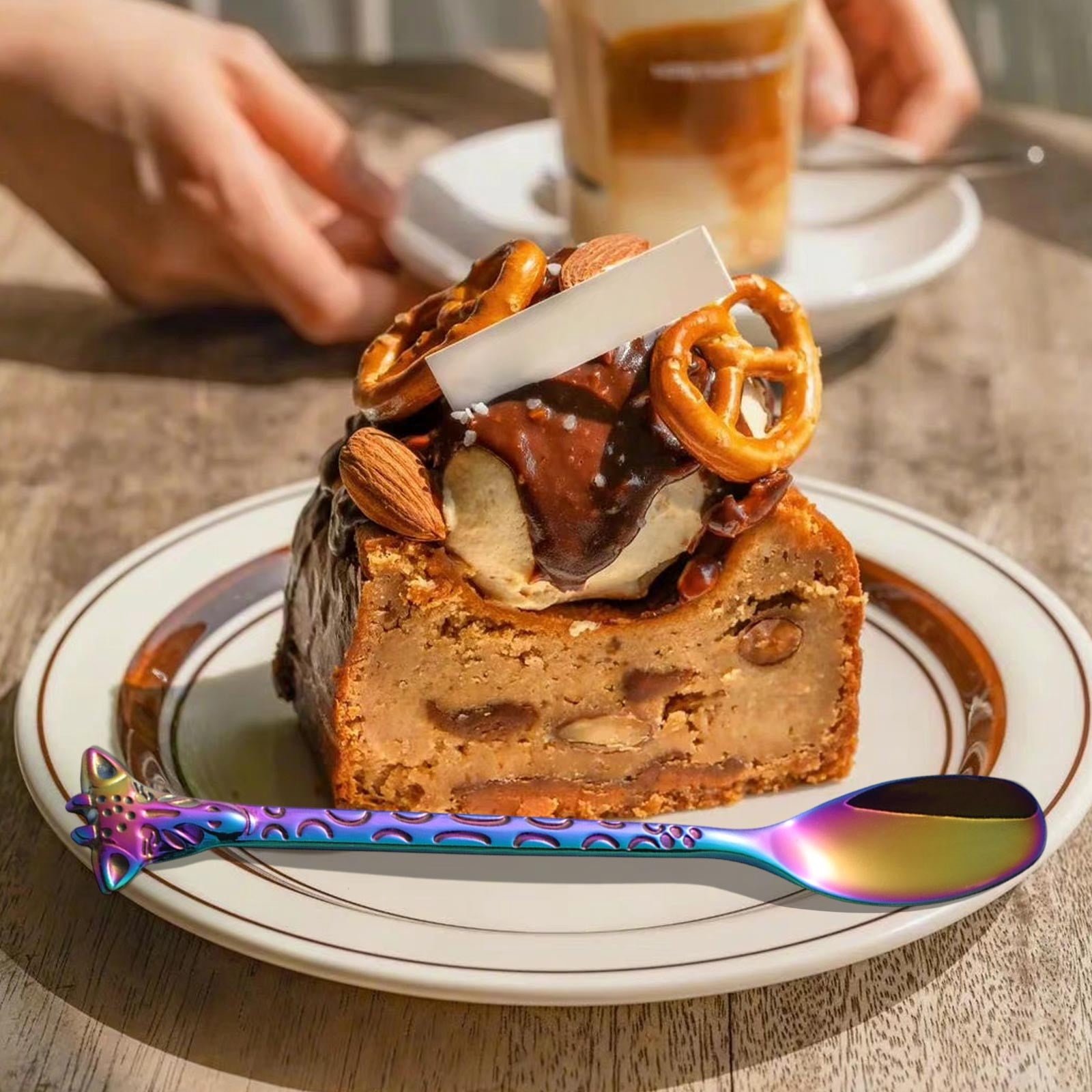 HOZVOMI Giraffe Handle Dessert and Mixing Spoon, Heavy Duty 304 ...
