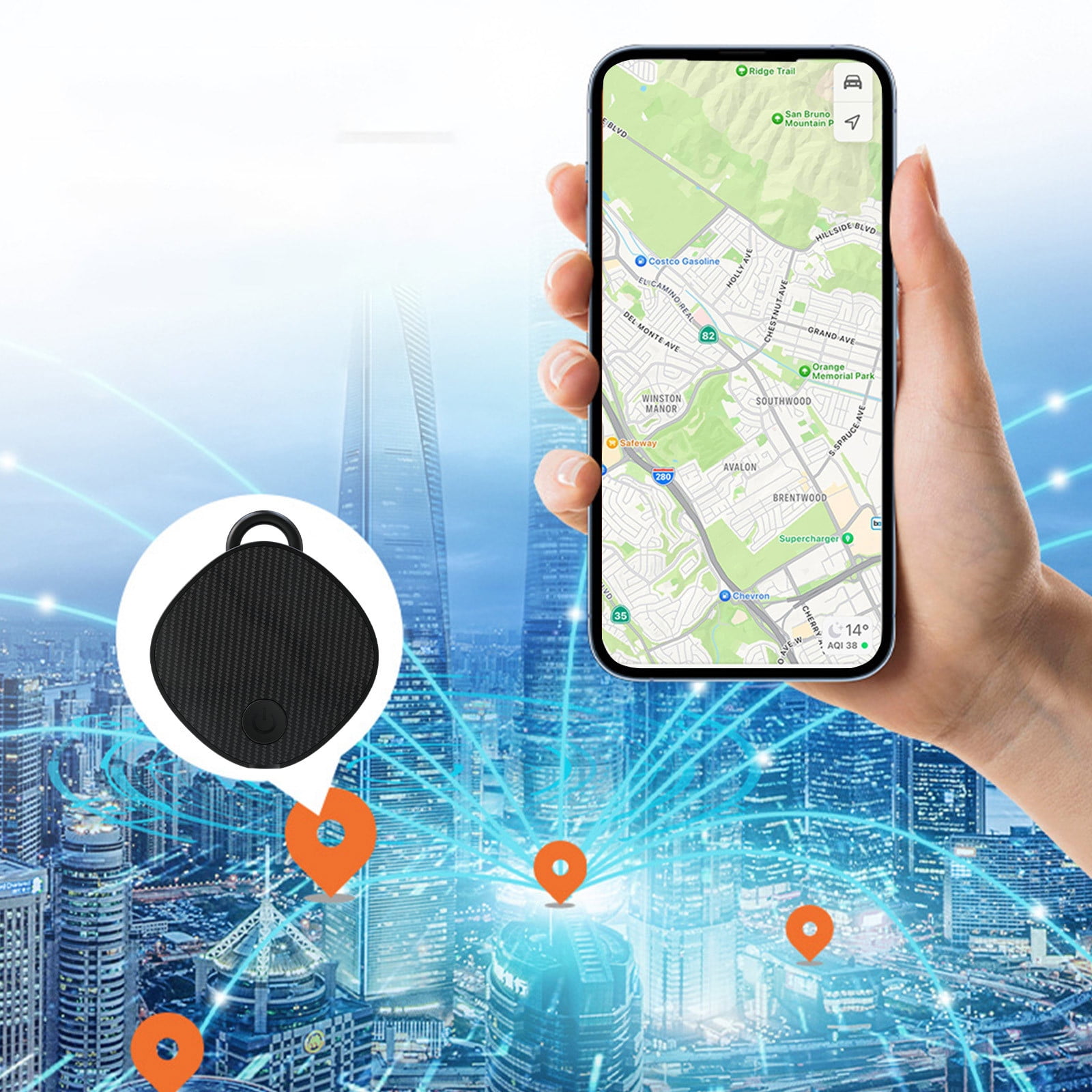 HOZVOMI Globals Tracking Key Locator - Bluetooth Loss Prevention Device ...