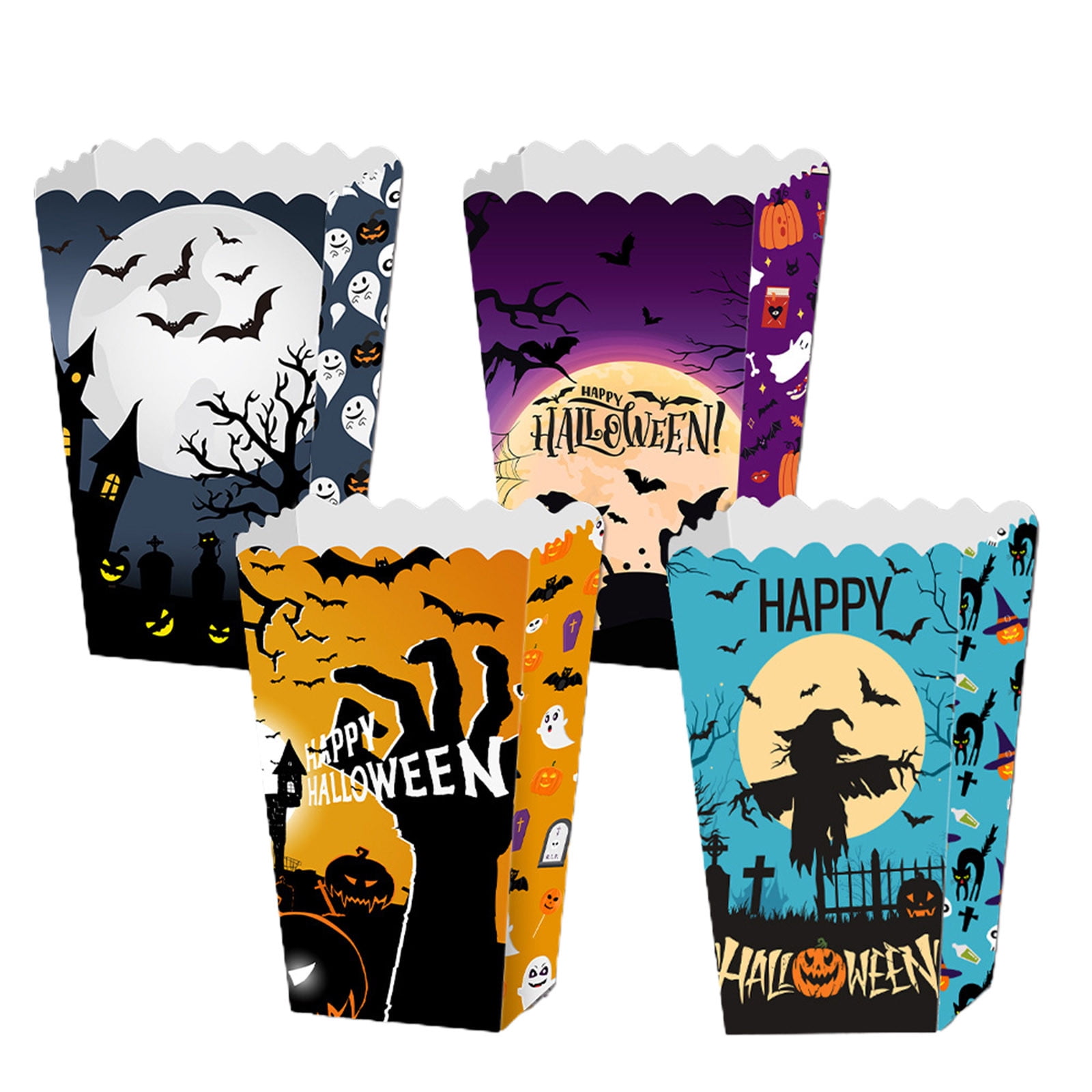 HOZVOMI Halloween Bloody Hand Popcorn Boxes - 4-Pack Horror Snack ...