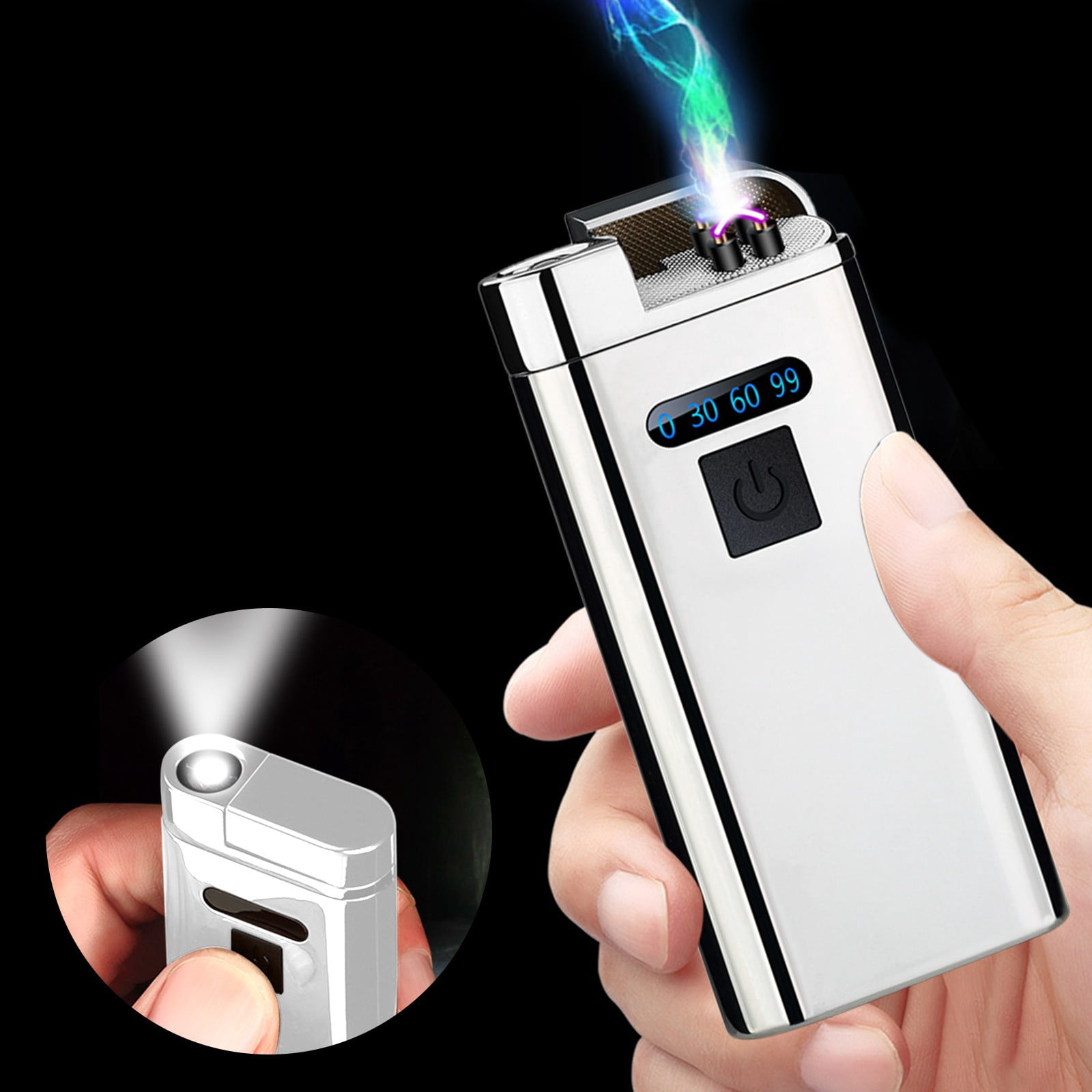 HOZVOMI High Power Windproof LED Lighter with USB Charging, Battery ...