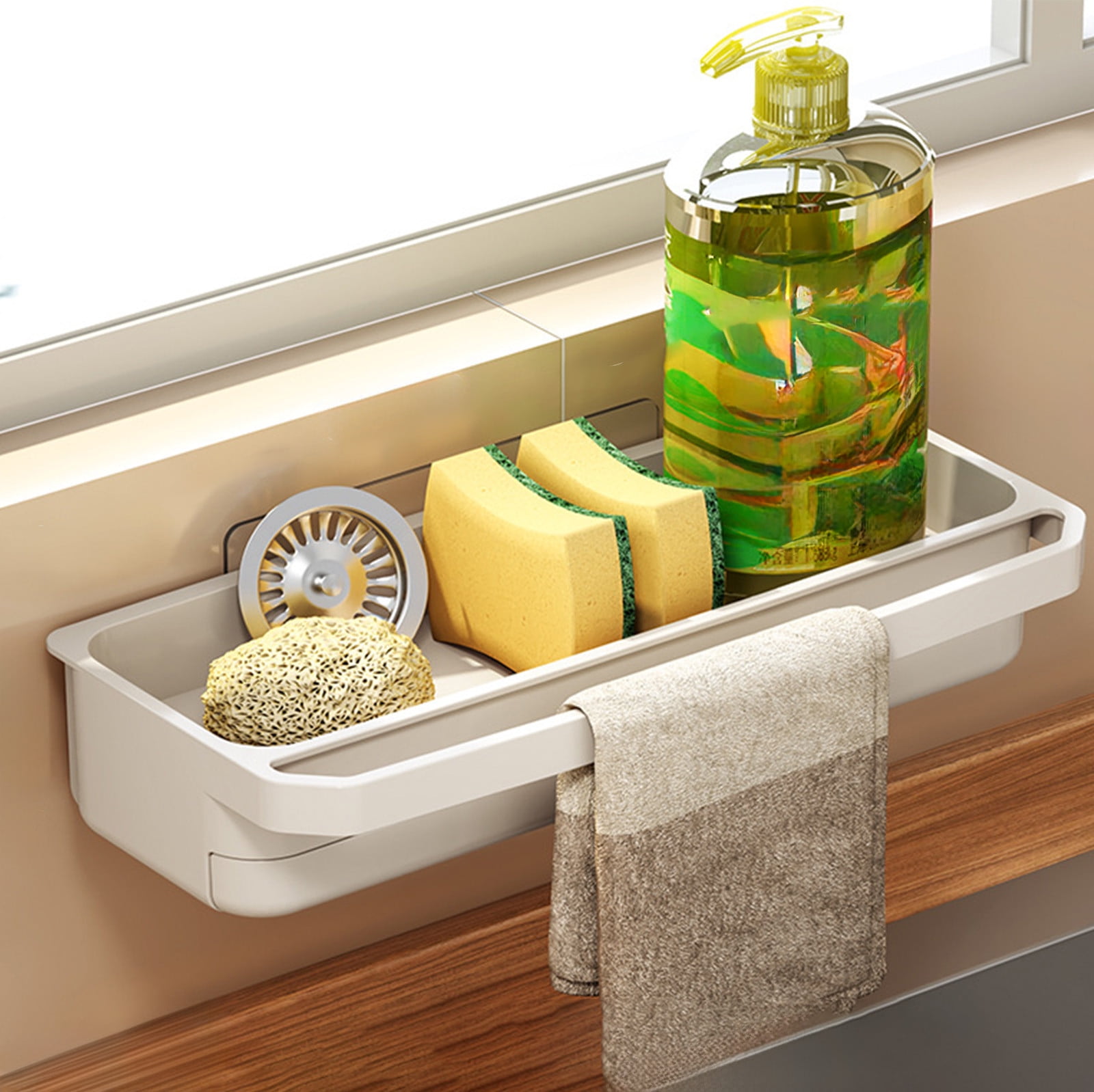 HOZVOMI Kitchen Faucet Rack Dishwashing Sink Sink Rack Wall Mounted ...