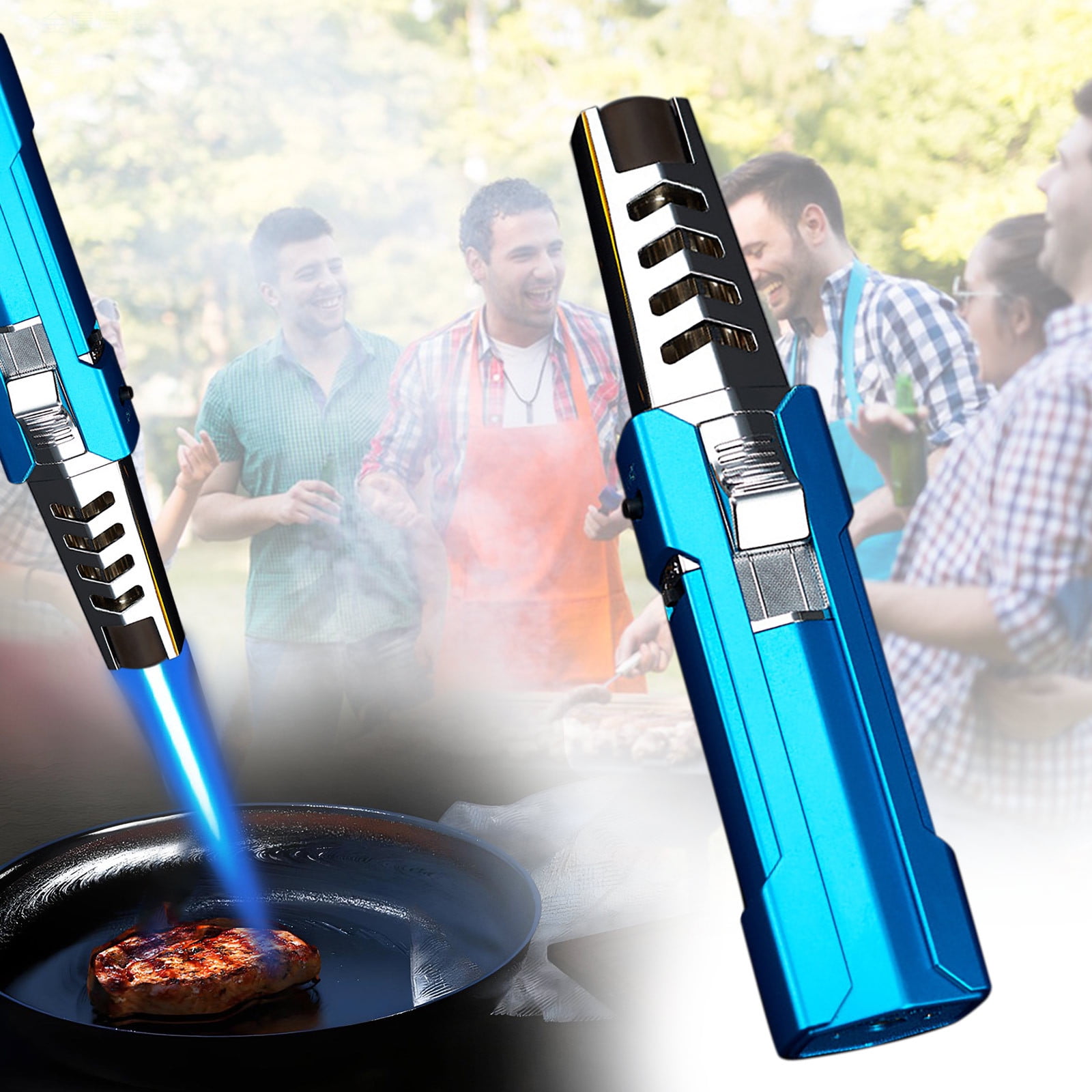 HOZVOMI Metal Straight Welding Blue Flame Lighter - Windproof ...