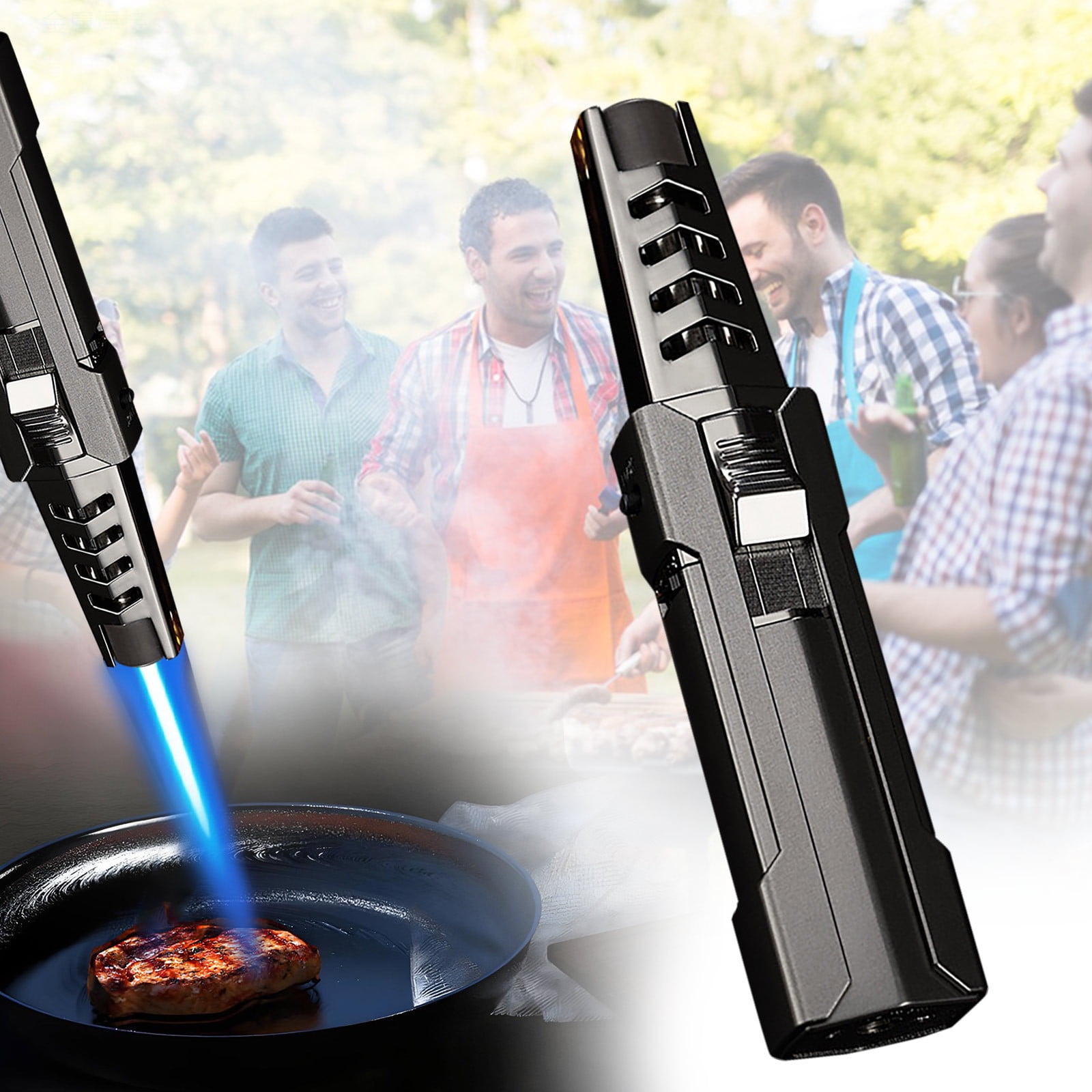 HOZVOMI Metal Straight Welding Blue Flame Lighter - Windproof ...