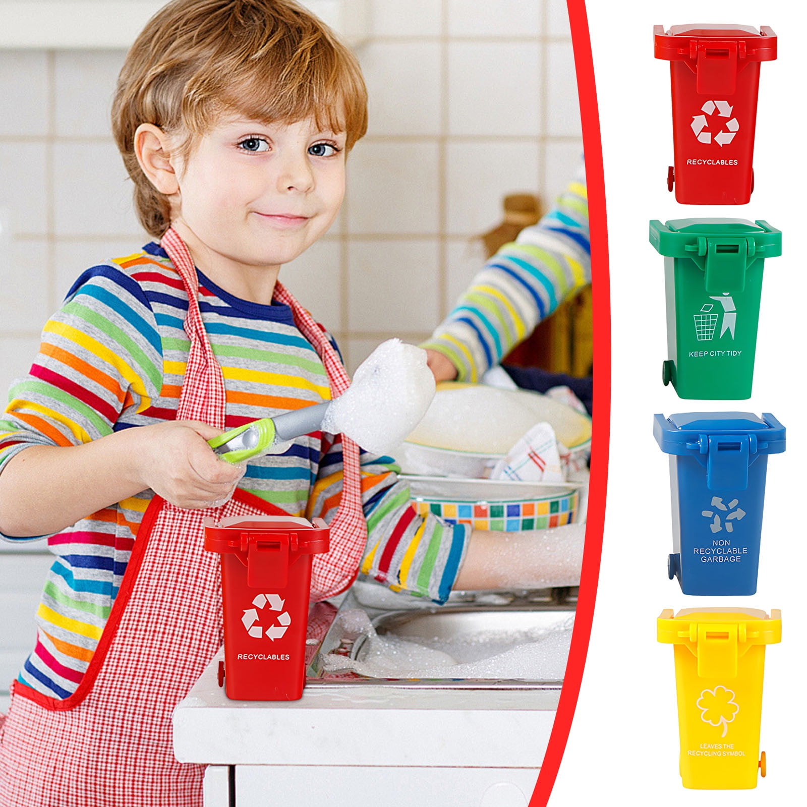 HOZVOMI Mini Curbside Vehicle Garbage Bin Trash Can, Trash Can Toy for ...