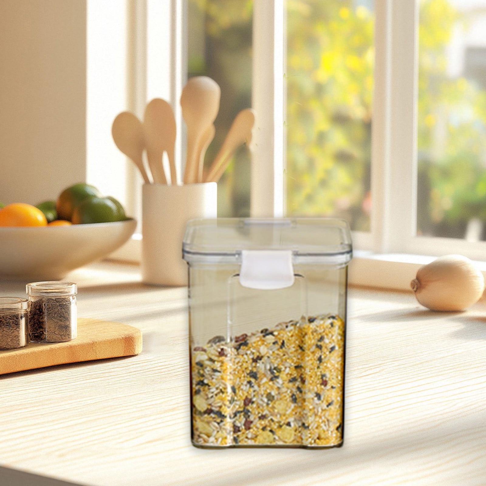 HOZVOMI Plastic Airtight Food Storage Container with Lids - Clear Dry ...