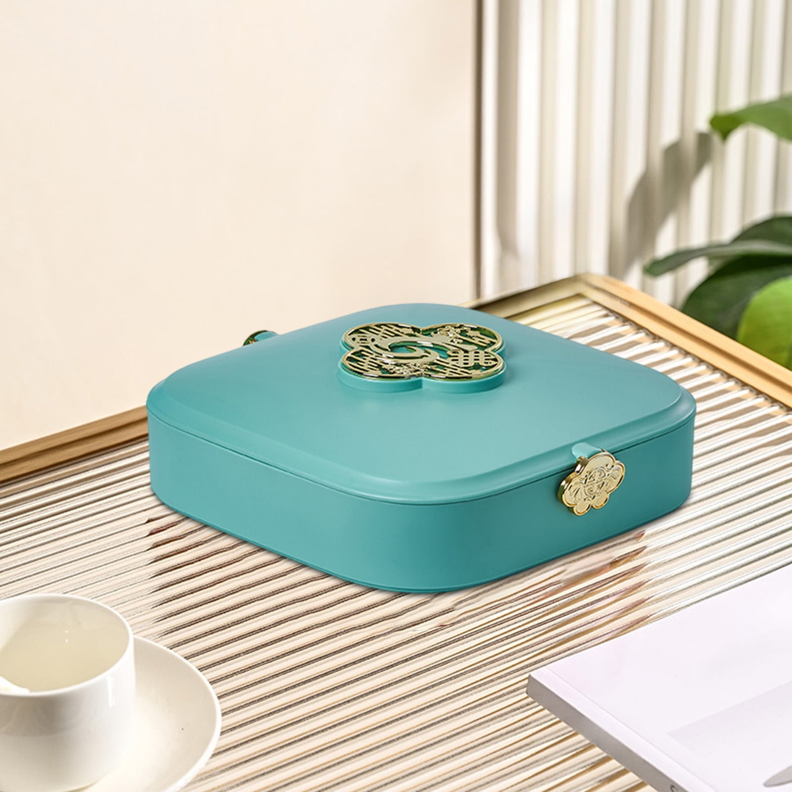 HOZVOMI Plastic Divided Fruit Tray with Lid, 3-Layer Snack Storage Box ...