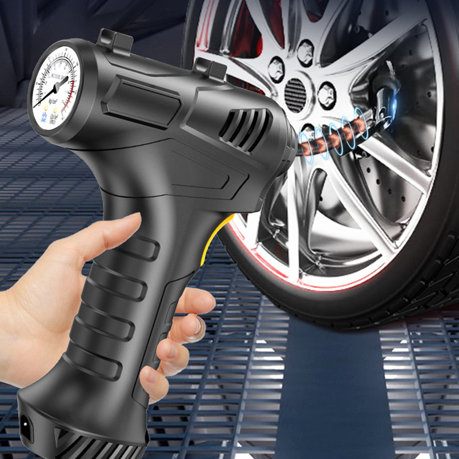 HOZVOMI Portable Car Inflatable Pump - 12V Rechargeable Tire Inflator ...