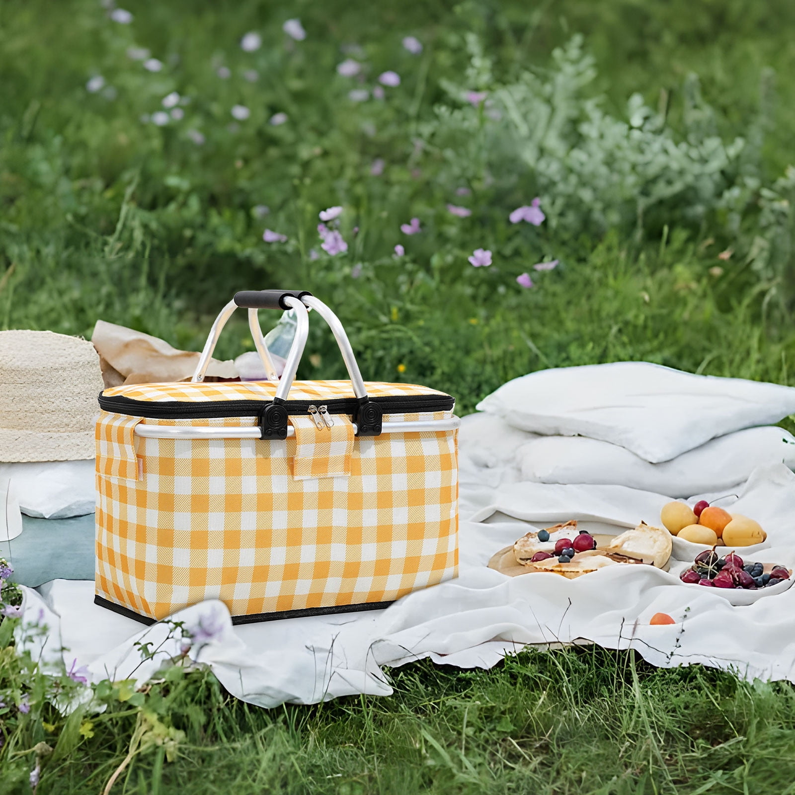 HOZVOMI Portable Folding Cooler Box Picnic Bag with Water Repellent ...