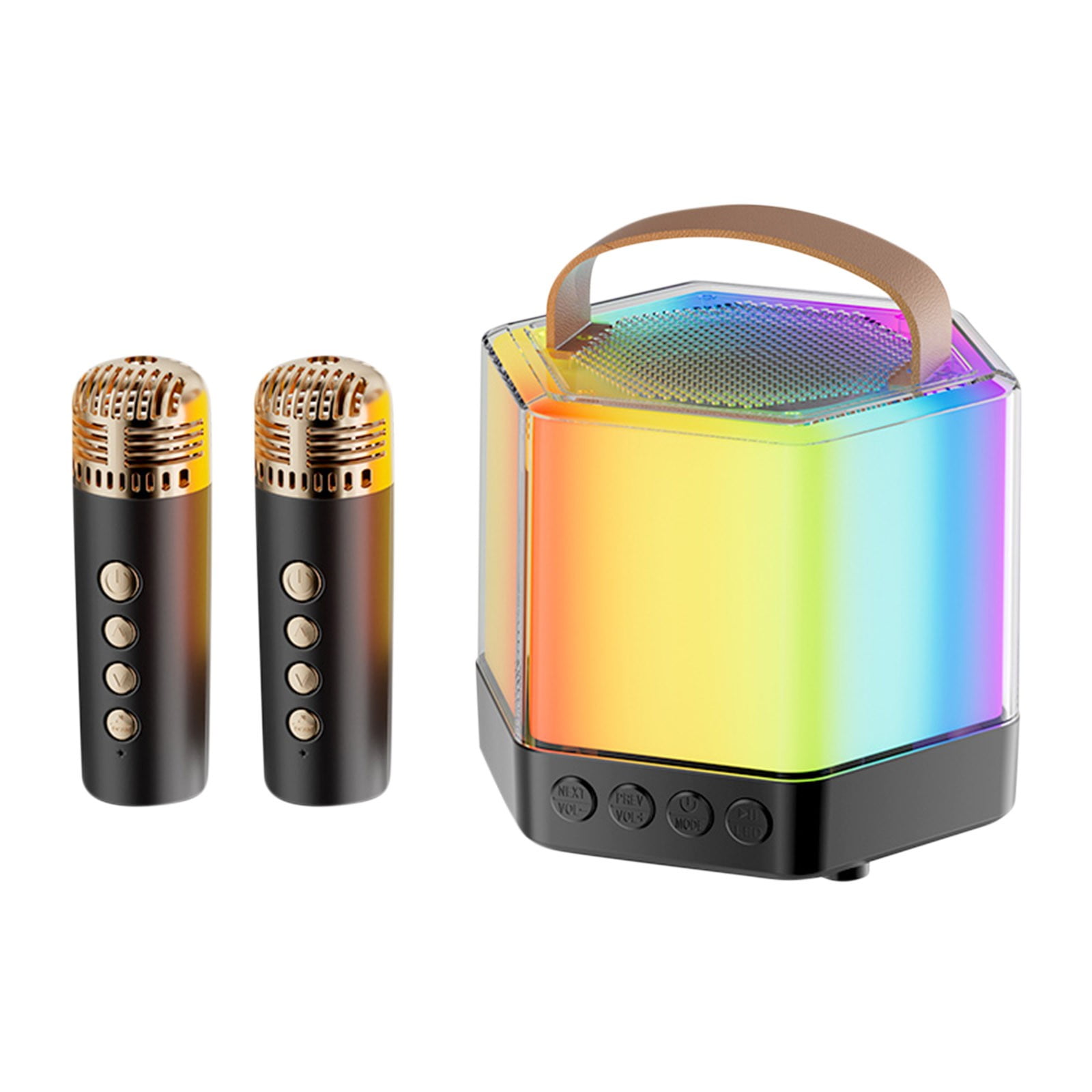 HOZVOMI Q7 Colorful Home KTV Wireless Bluetooth Speaker with Microphone ...