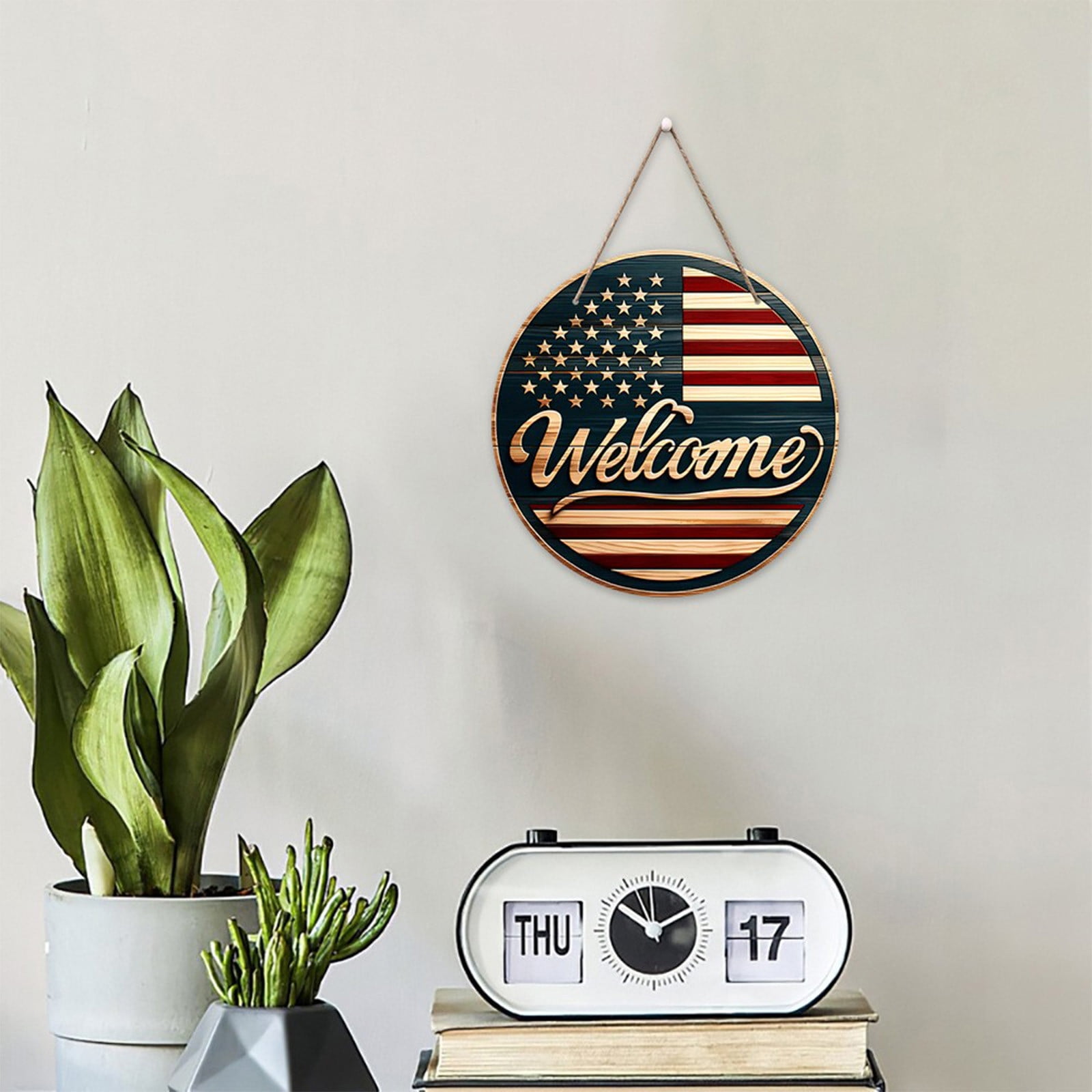HOZVOMI Rustic Farmhouse Wall Decor for Home Independence Day Welcome ...