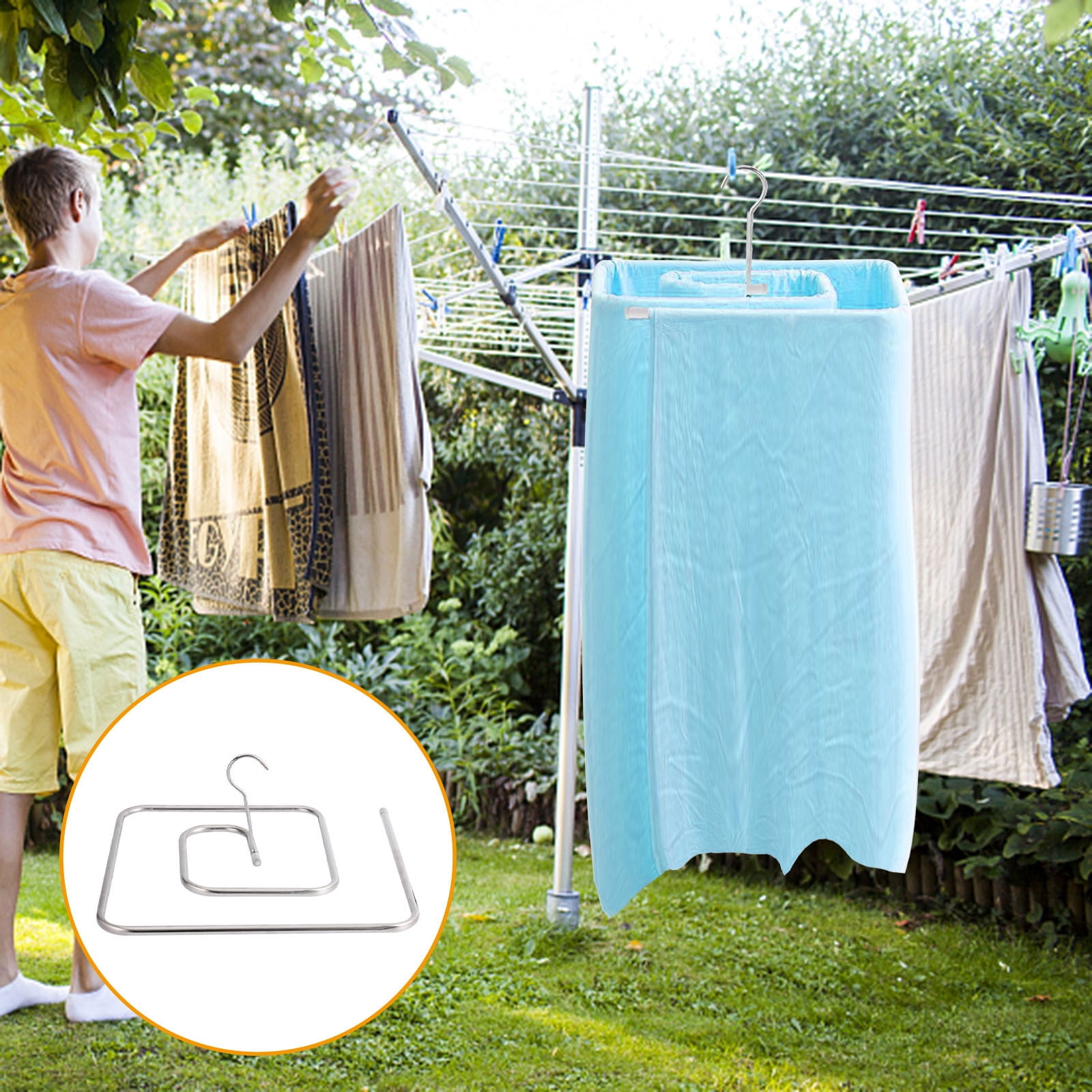 HOZVOMI Square Hanger for Drying Blankets and Bedding, Stainless Steel ...