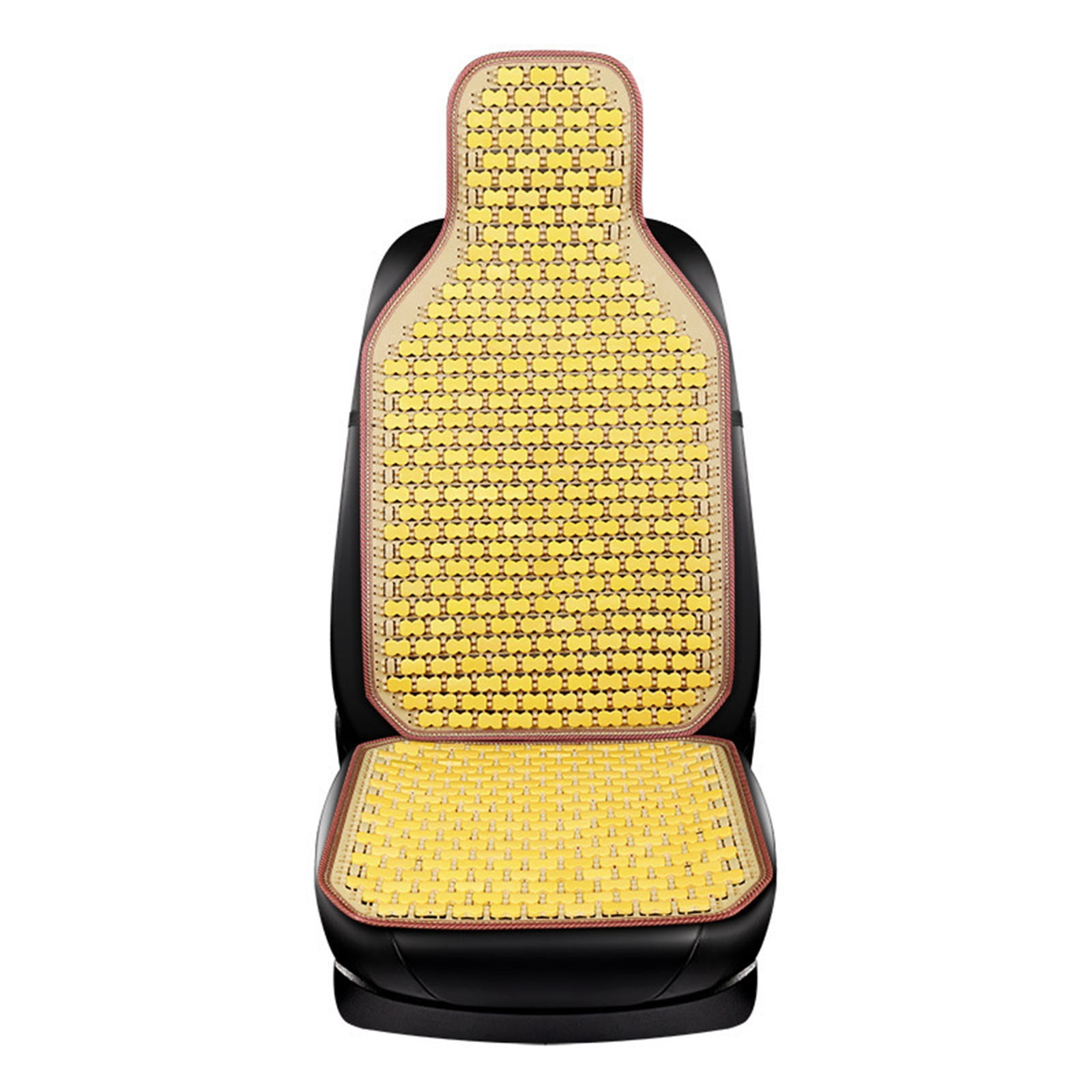 HOZVOMI Summer Wooden Bead Car Seat Cushion & Backrest Set - Cool ...
