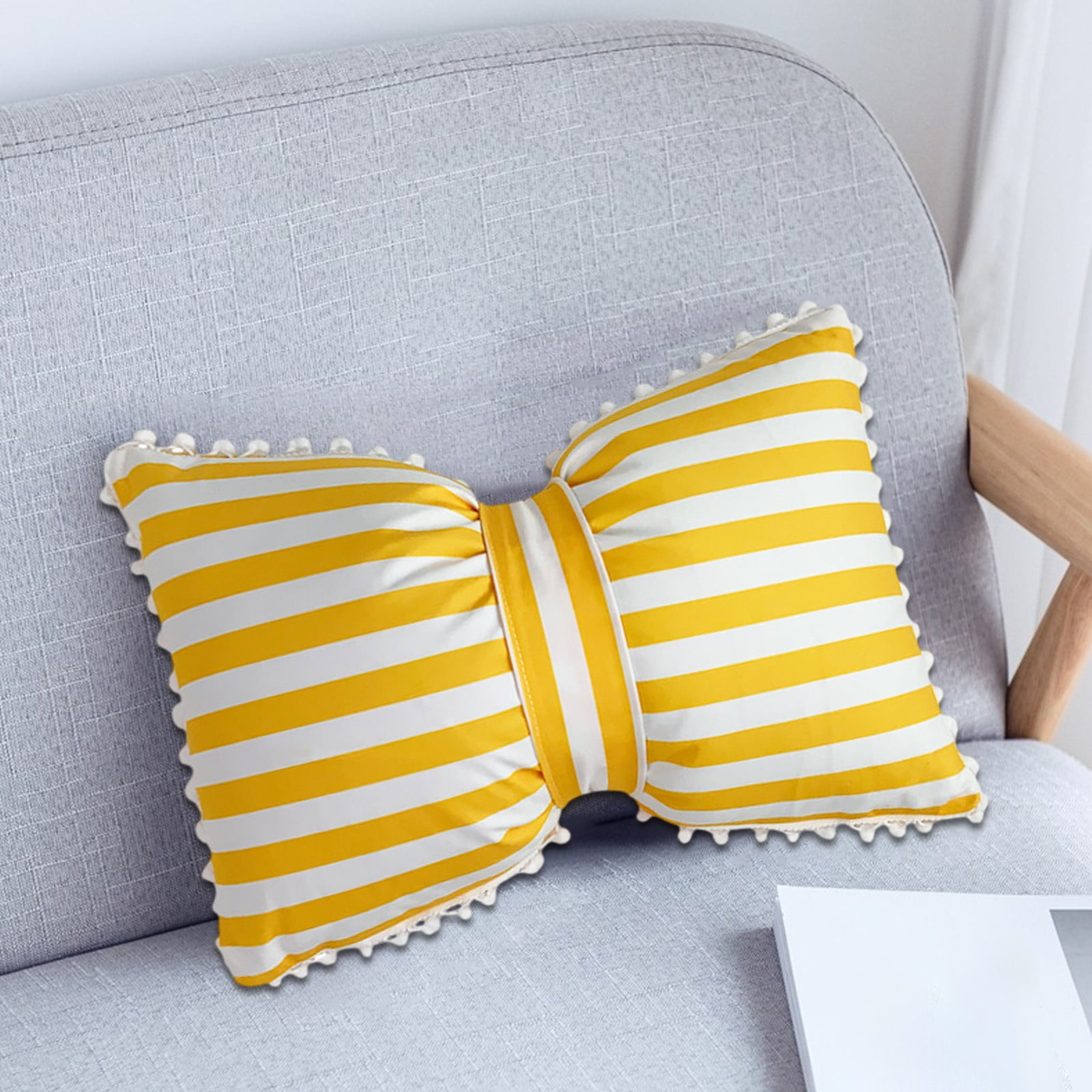 HOZVOMI Throw Pillows – Striped Velvet Lumbar Pillow with Detachable ...