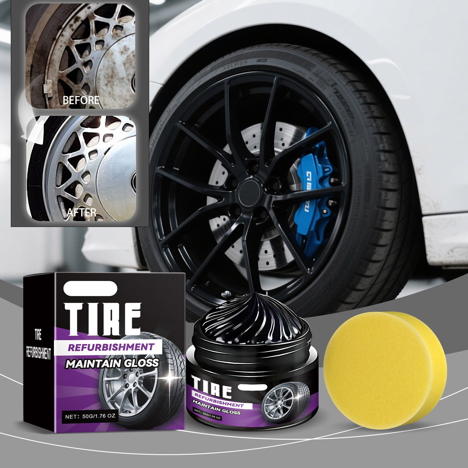 HOZVOMI Tire Maintenance Paste, Tire Coating Cream, Tire Protection and ...