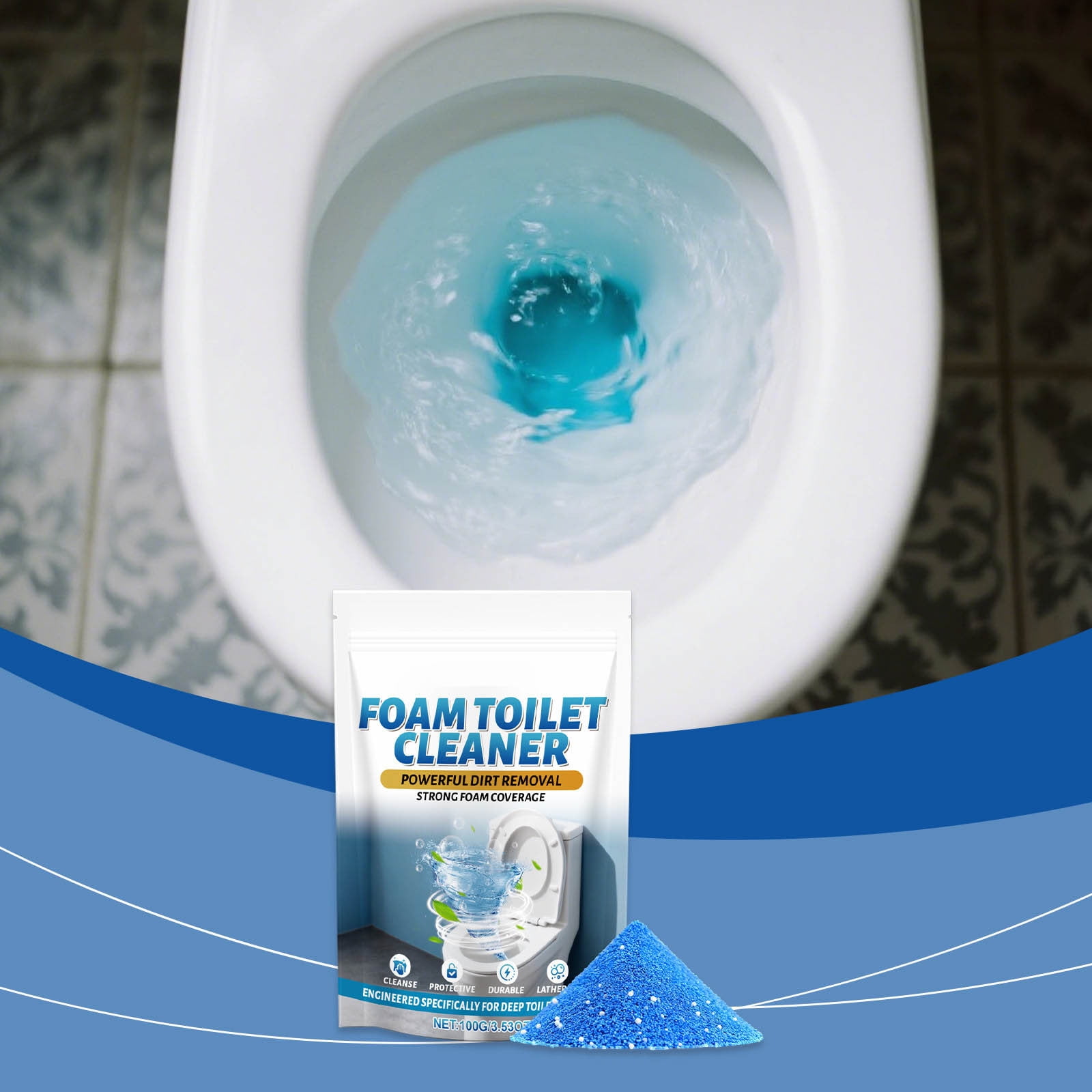 HOZVOMI Toilet Bowl Cleaner Powder Removes Stains And Odors For Fresh ...