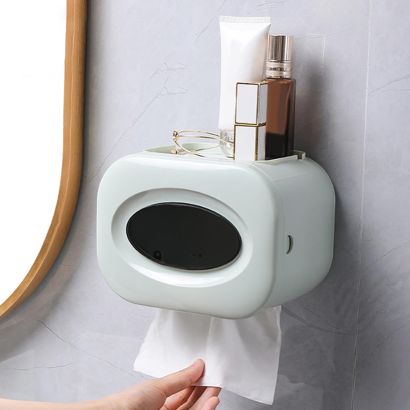 HOZVOMI Wall-mounted Transparent Paper Towel Box Multi-functional ...