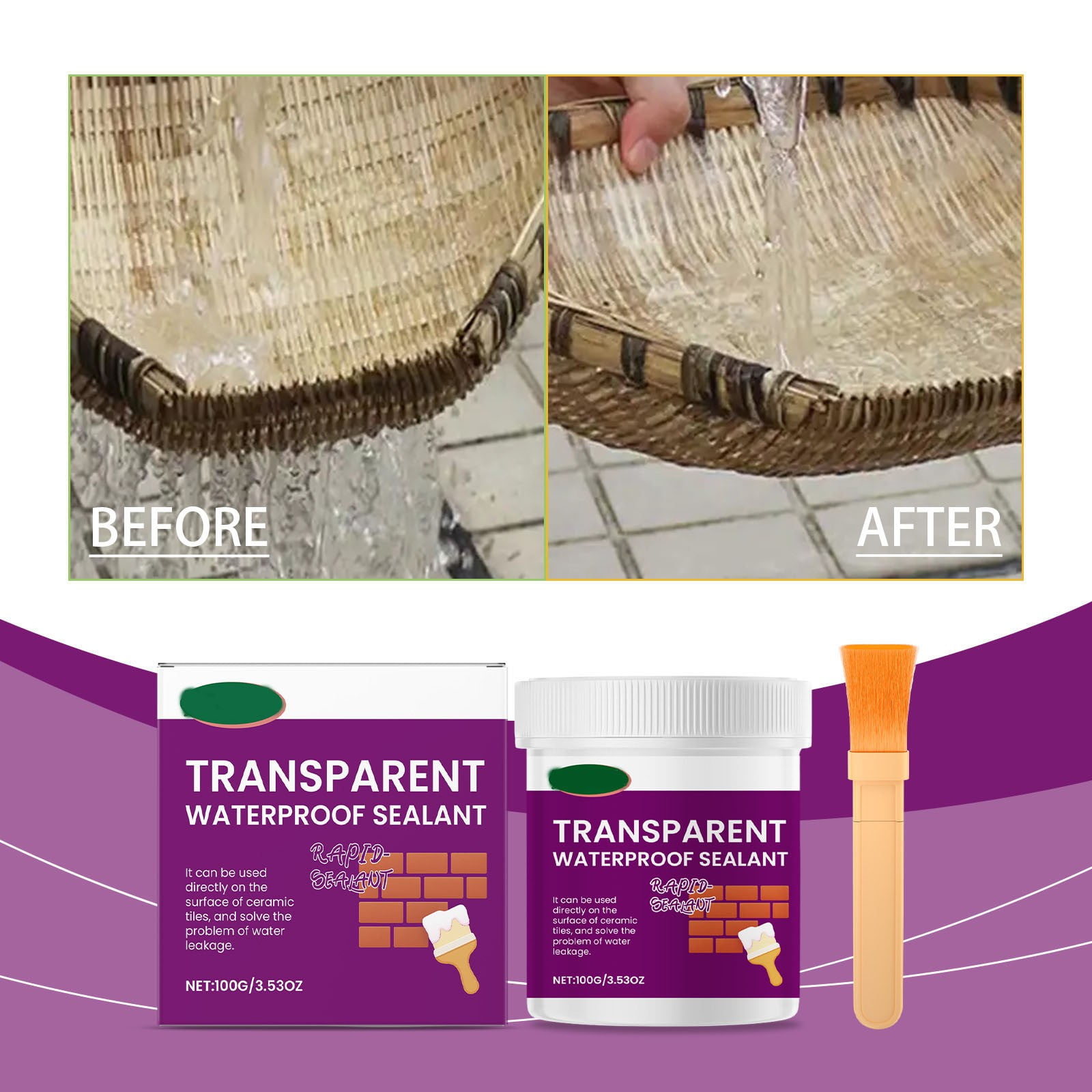 HOZVOMI Waterproof Adhesive Sealant, High Elasticity Roof Leak Repair ...