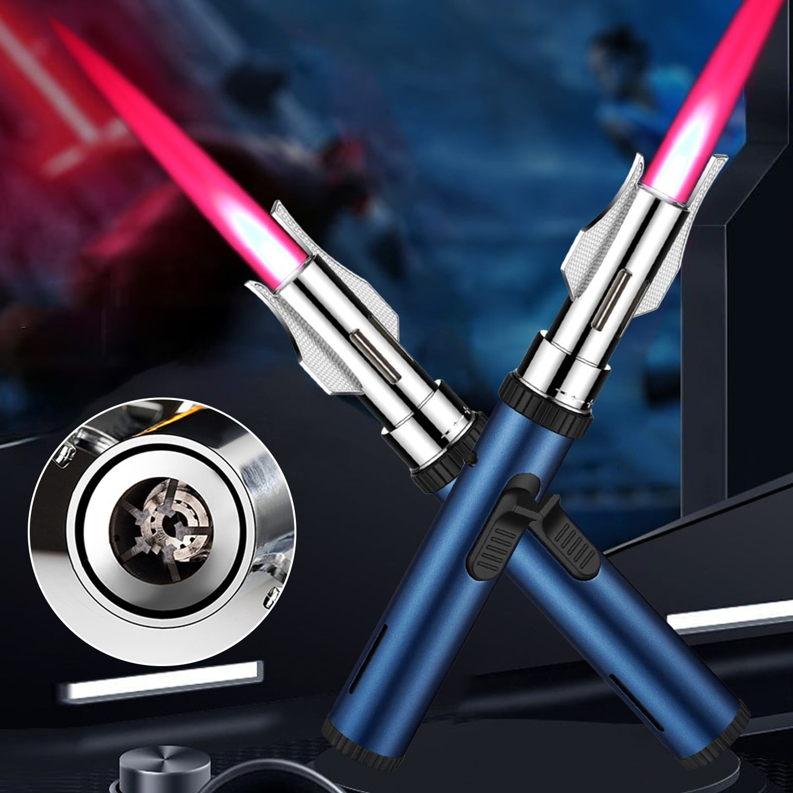 HOZVOMI Windproof Metal Gas Lighter, High Temperature Spitfire ...