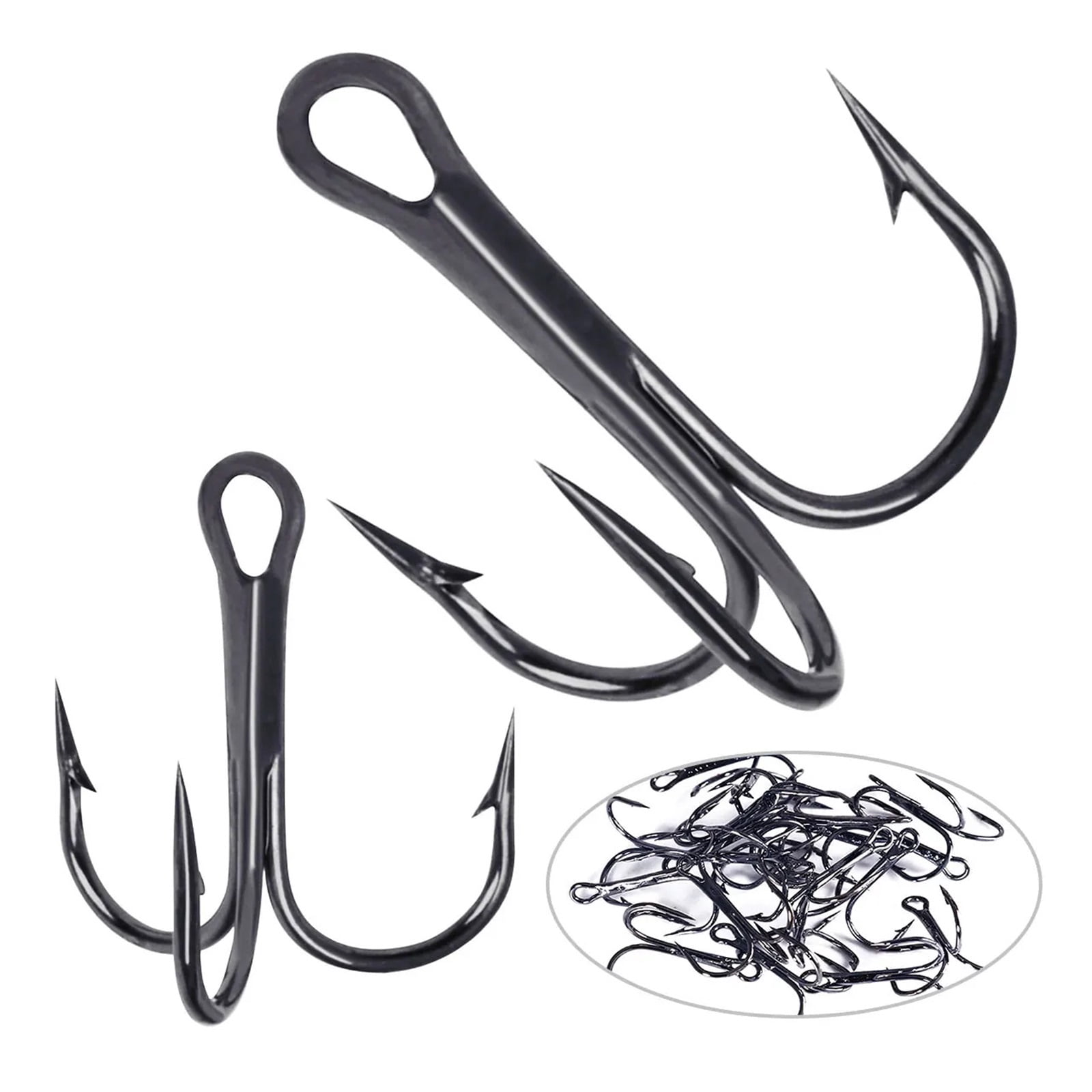 HOZru 20 Pack High Carbon Steel Triple Hooks Anchor Hooks for Sea ...