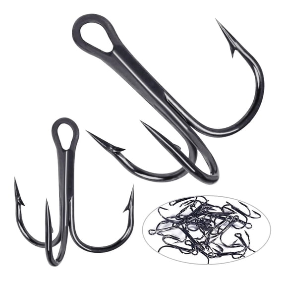 HOZru 20 Pack High Carbon Steel Triple Hooks Anchor Hooks for Sea ...