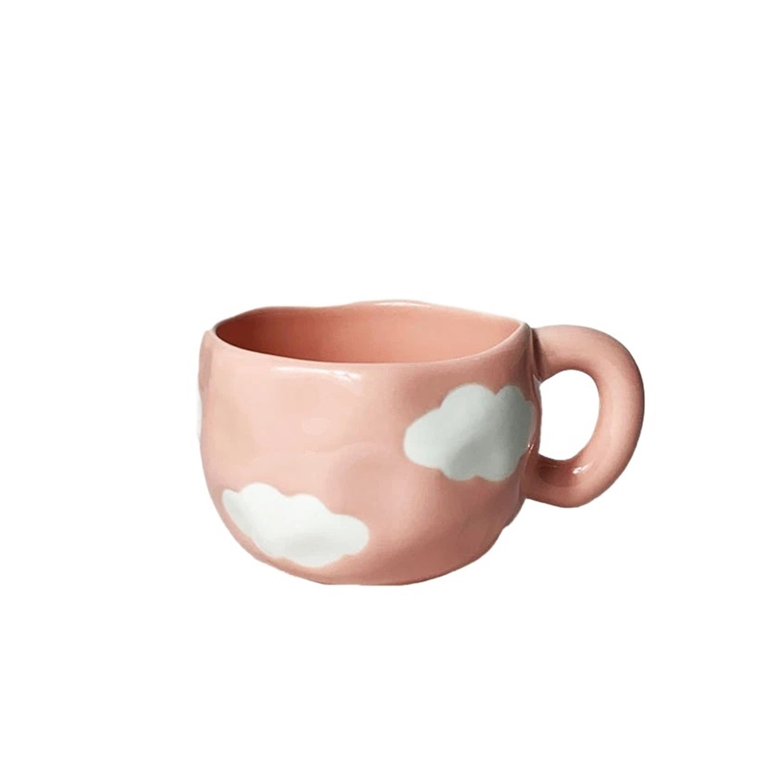 HOZru Cute Ceramic Mugs Heart Pattern Coffee Mugs Flower Clouds Tea ...