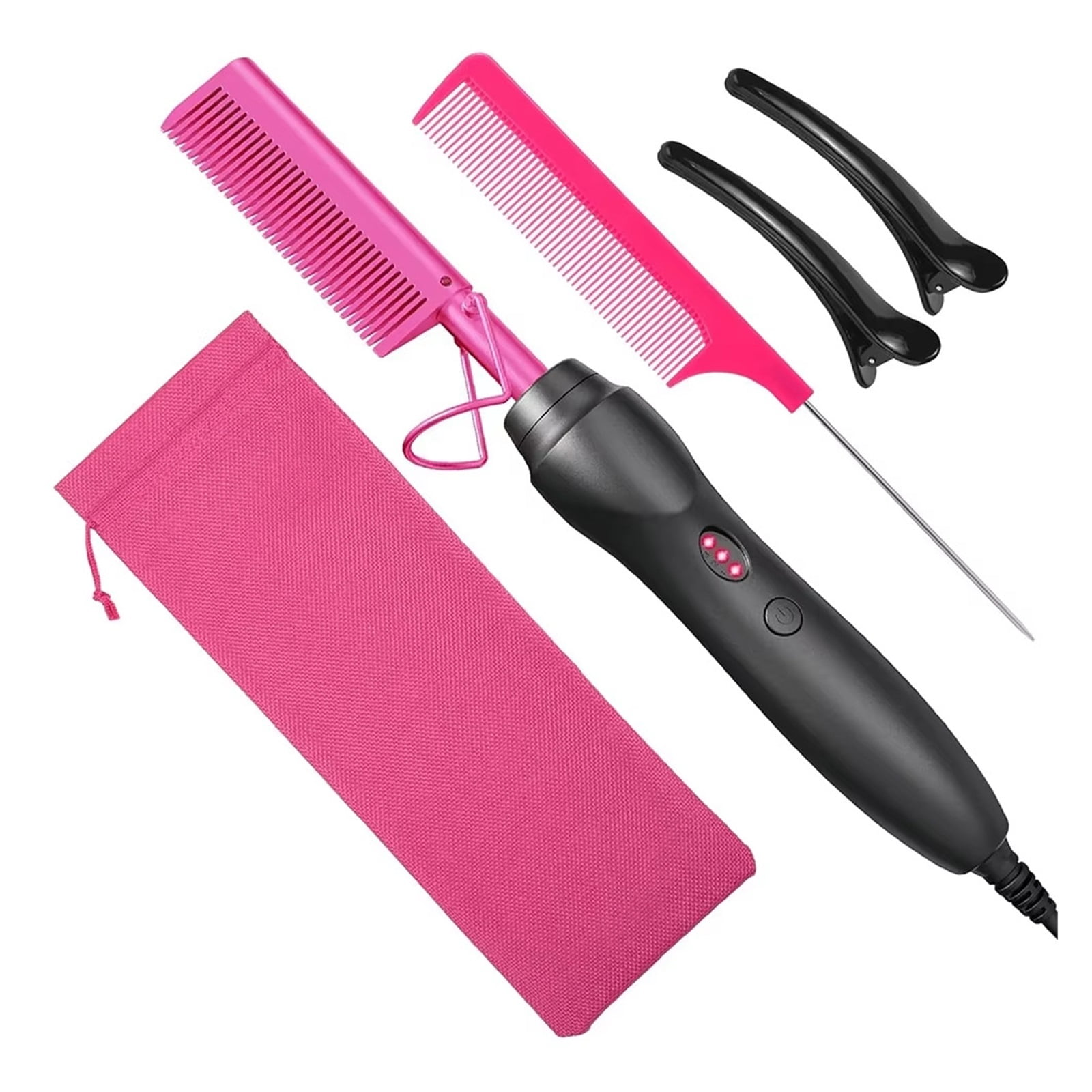 HOZru Hot Comb Hair Straightener Hot Pressure Comb Portable Ceramic ...