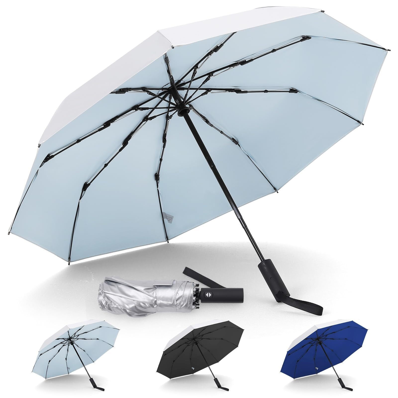HOZru Travel Umbrellas For Sun Protection Automatic Open Close Sun ...