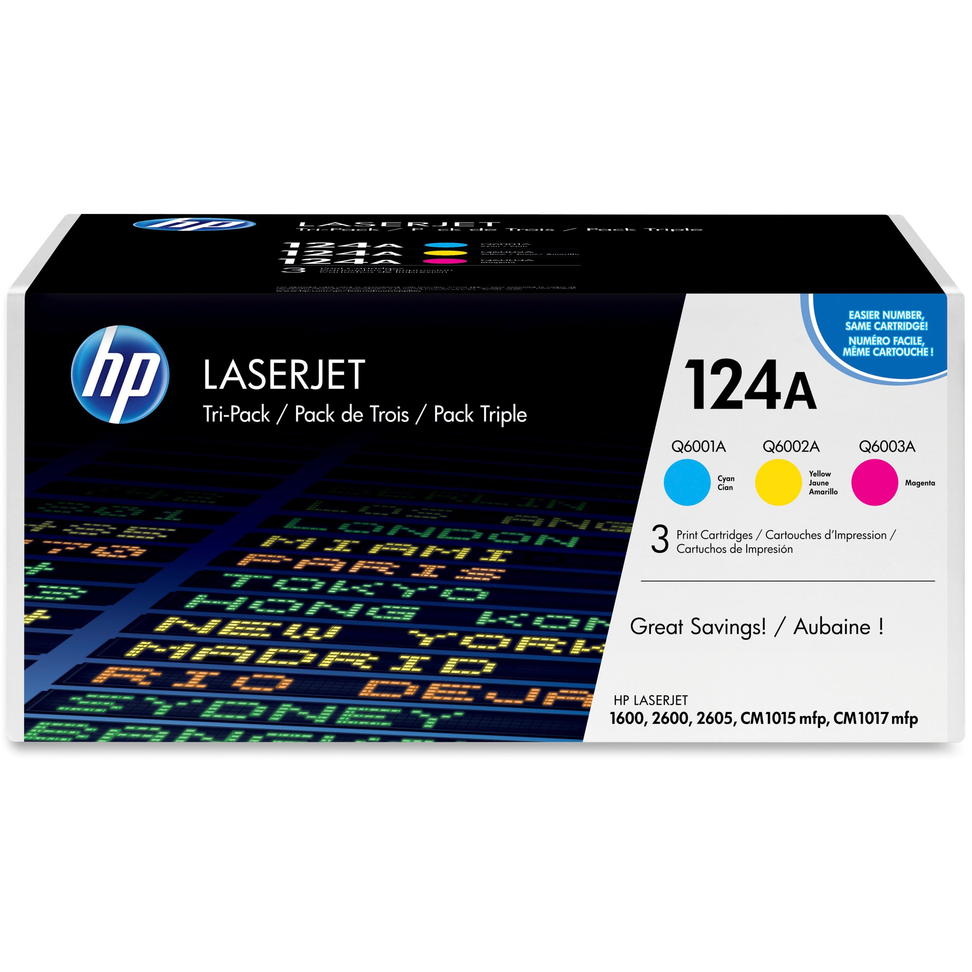 HP 124A Original Toner Cartridge, Laser, 2000 Pages, Assorted - Walmart.com